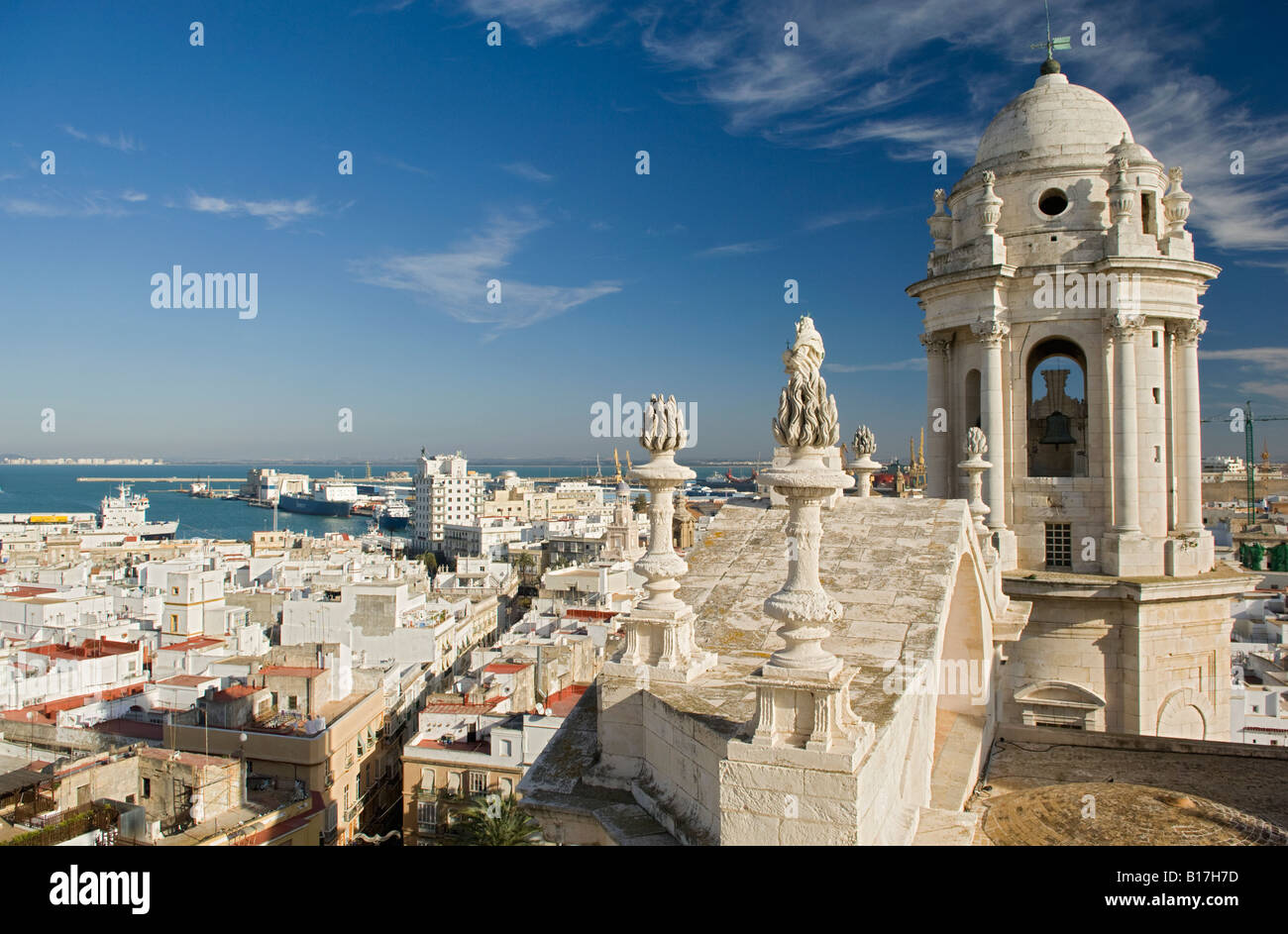View from the Bell Tower of Cadiz Cathedral. Cadiz, Spain Stock Photo ...