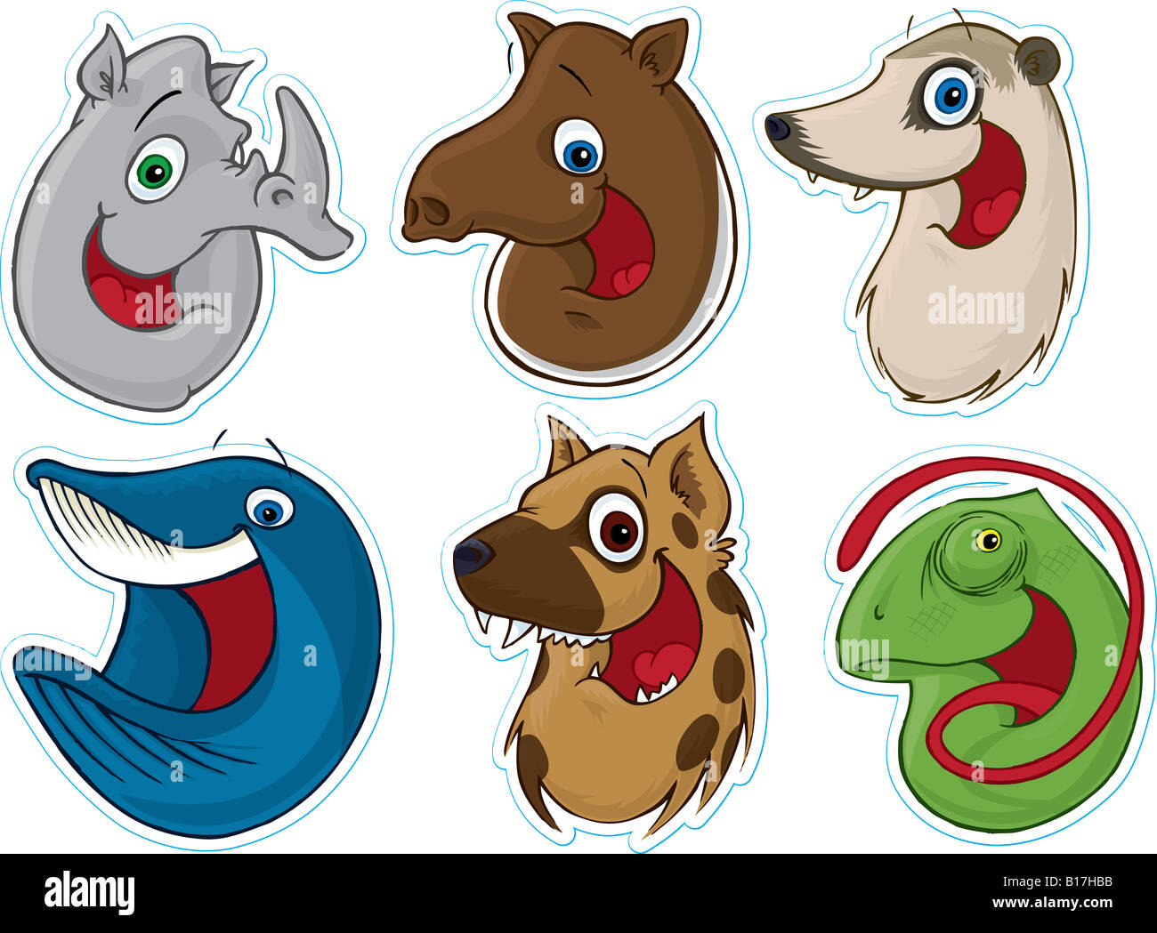 Smiling Face Fridge Magnet/Stickers #7 (Animals Stock Photo - Alamy
