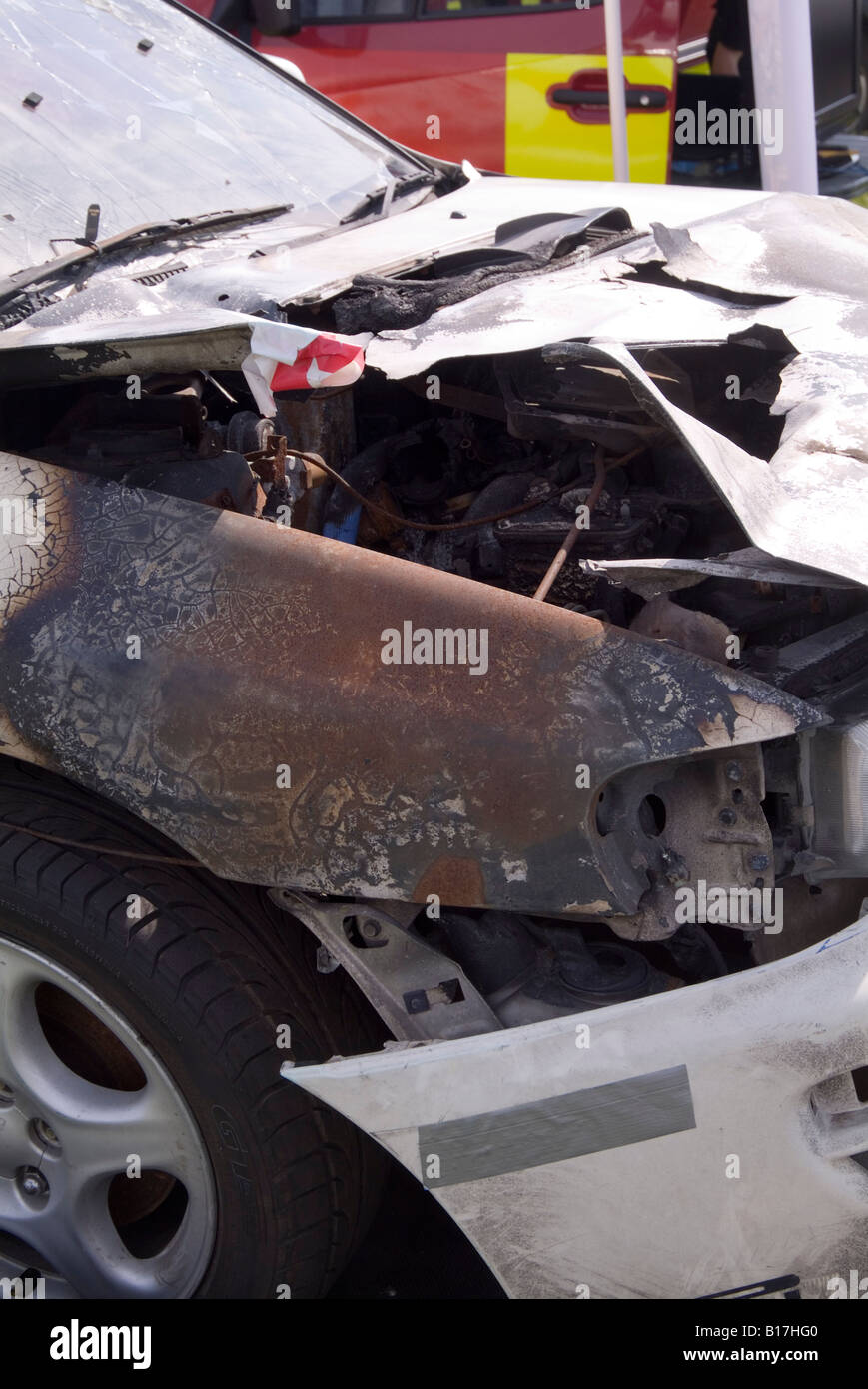 car engine fire burnt out burning insurance fired fraud set on fire ...