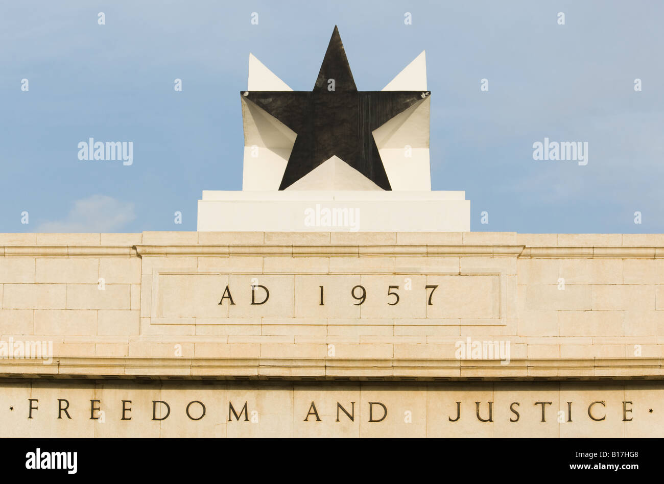 Closeup of the top of Independece arch on Independence square in Accra ...