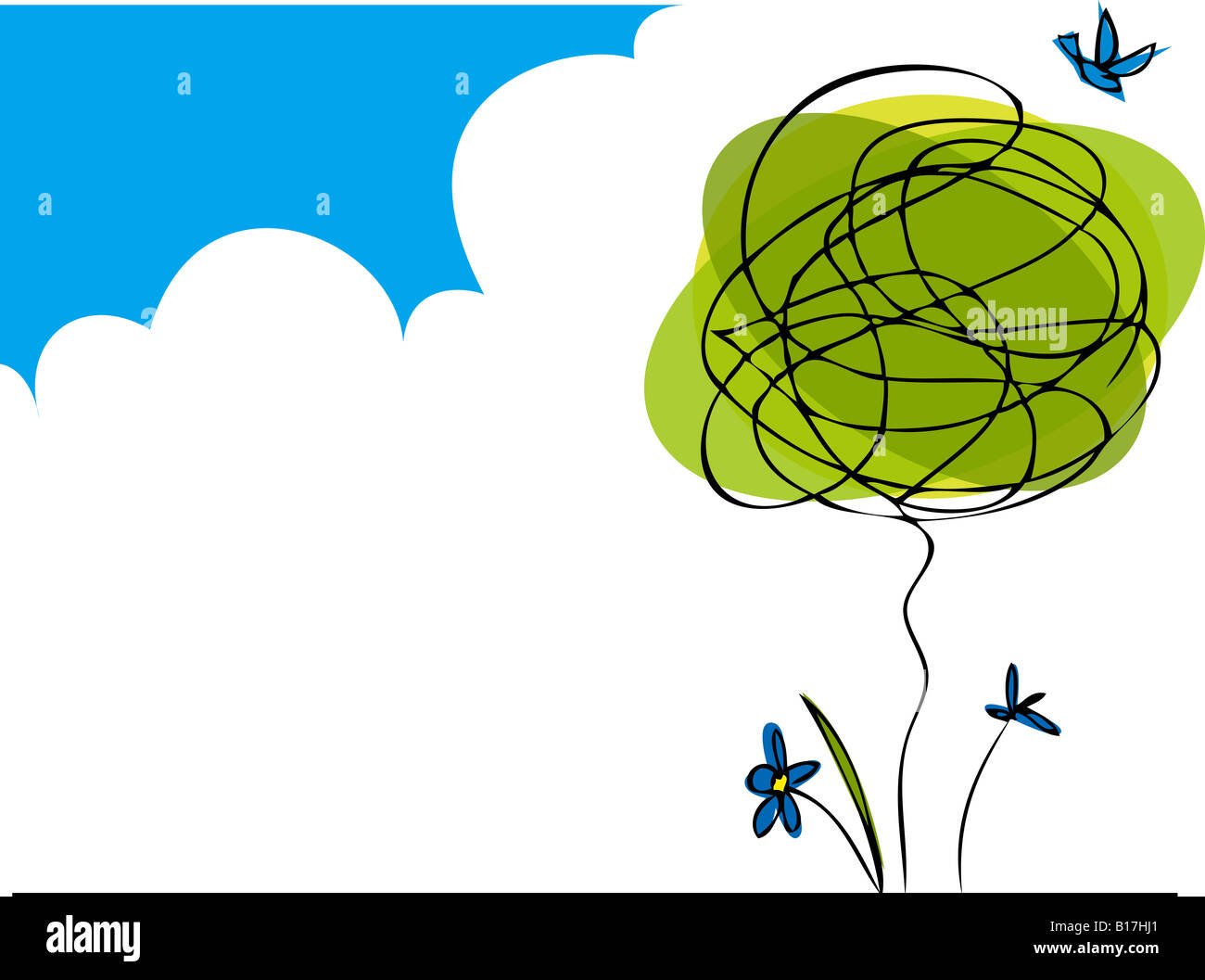 Simple tree (Squiggle Stock Photo - Alamy