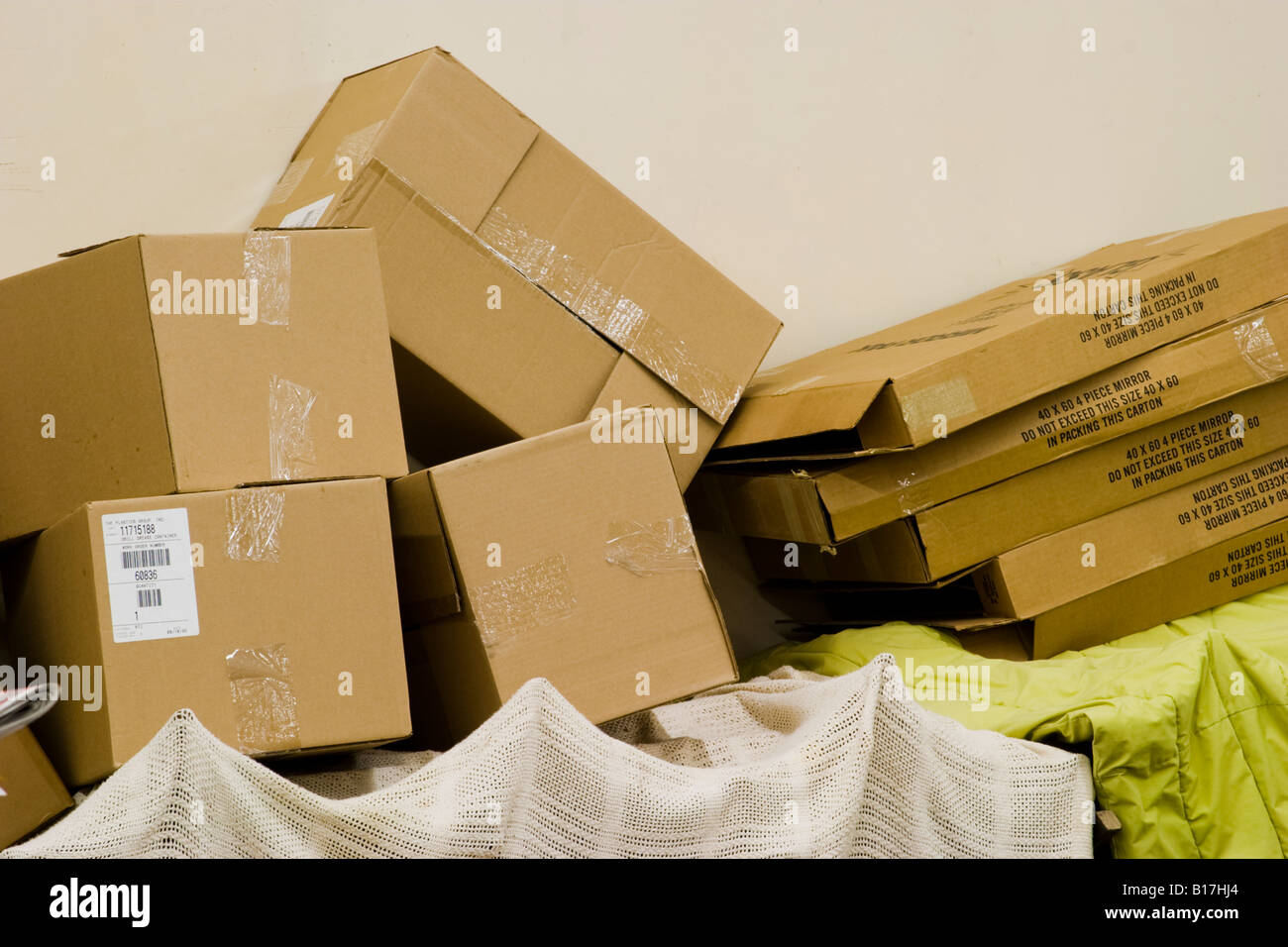 Empty cardboard boxes Stock Photo - Alamy