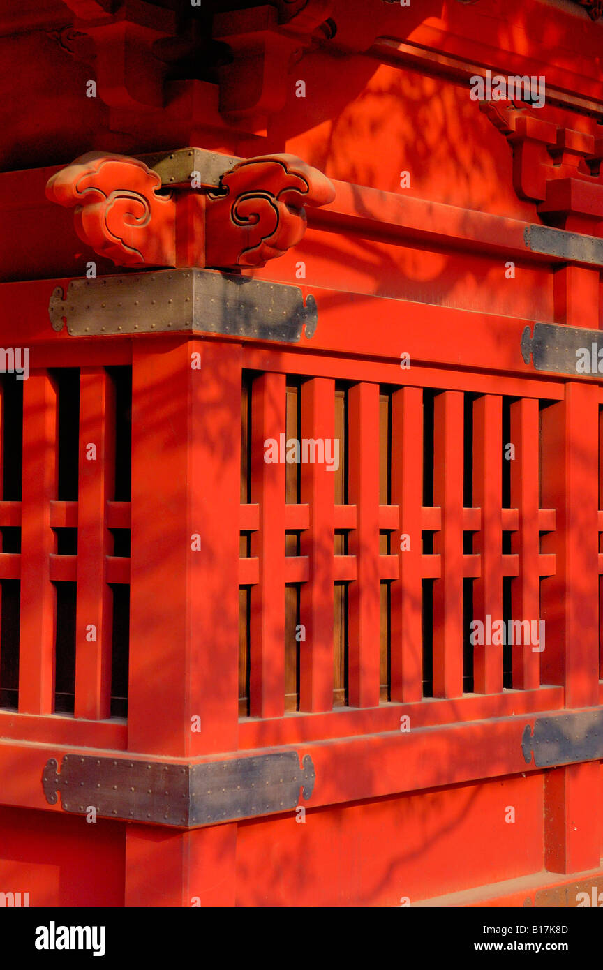 decorative red painted facade Tokyo Japan Stock Photo - Alamy