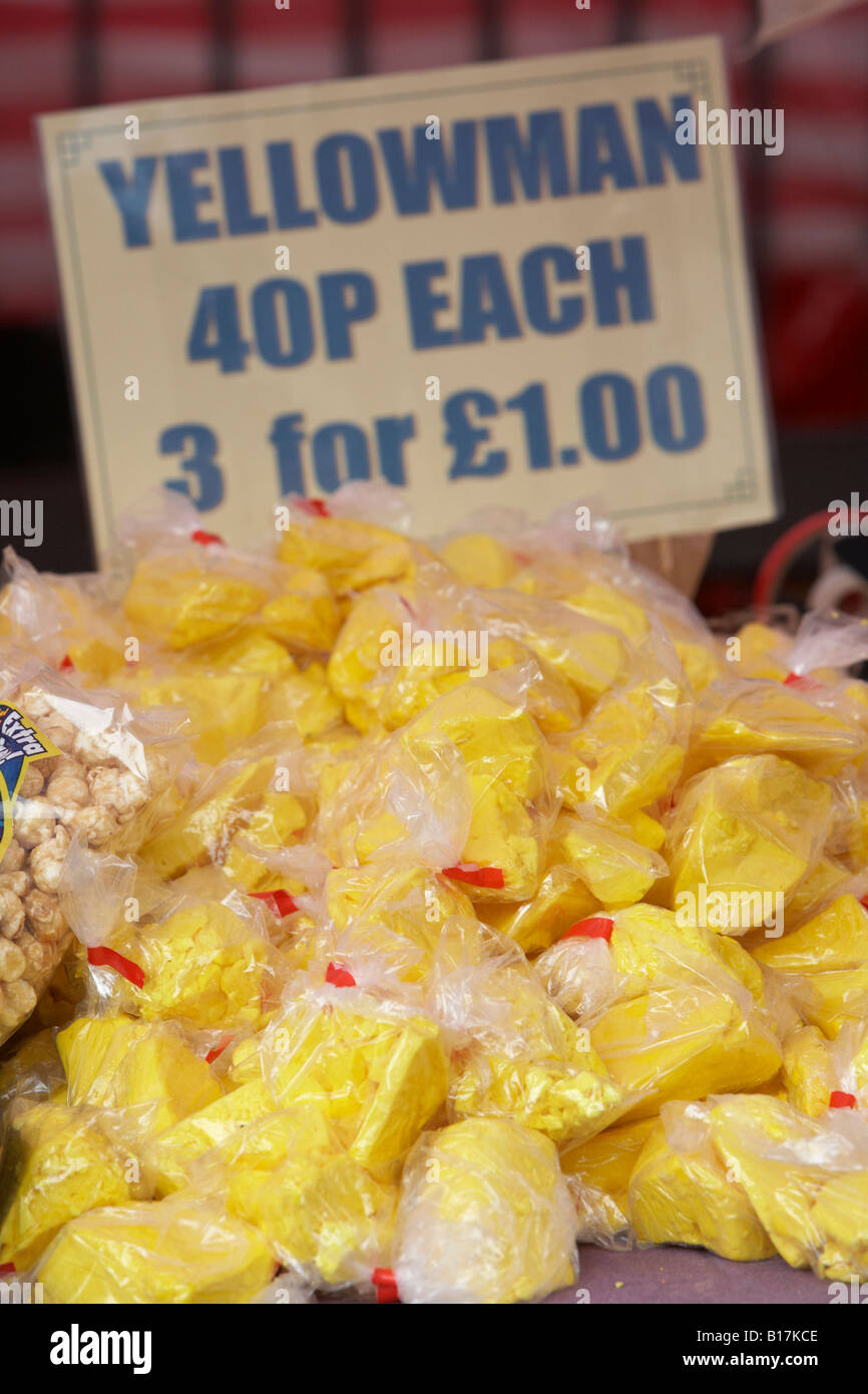 bags of yellow man on sale with price board label at the ballyclare may ...