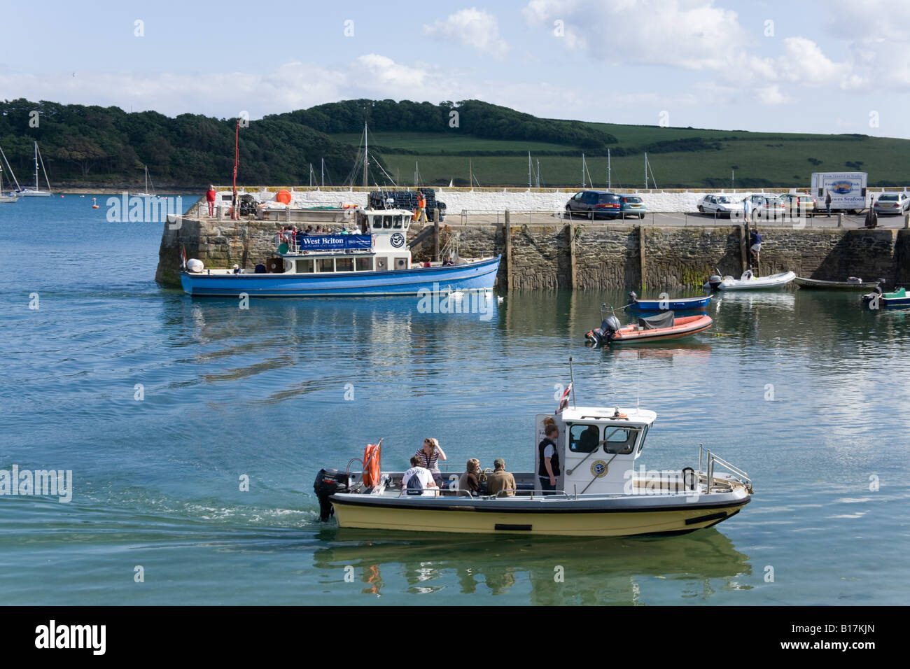 St Mawes ferry between Falmouth and St Mawes Cornwall England Stock ...