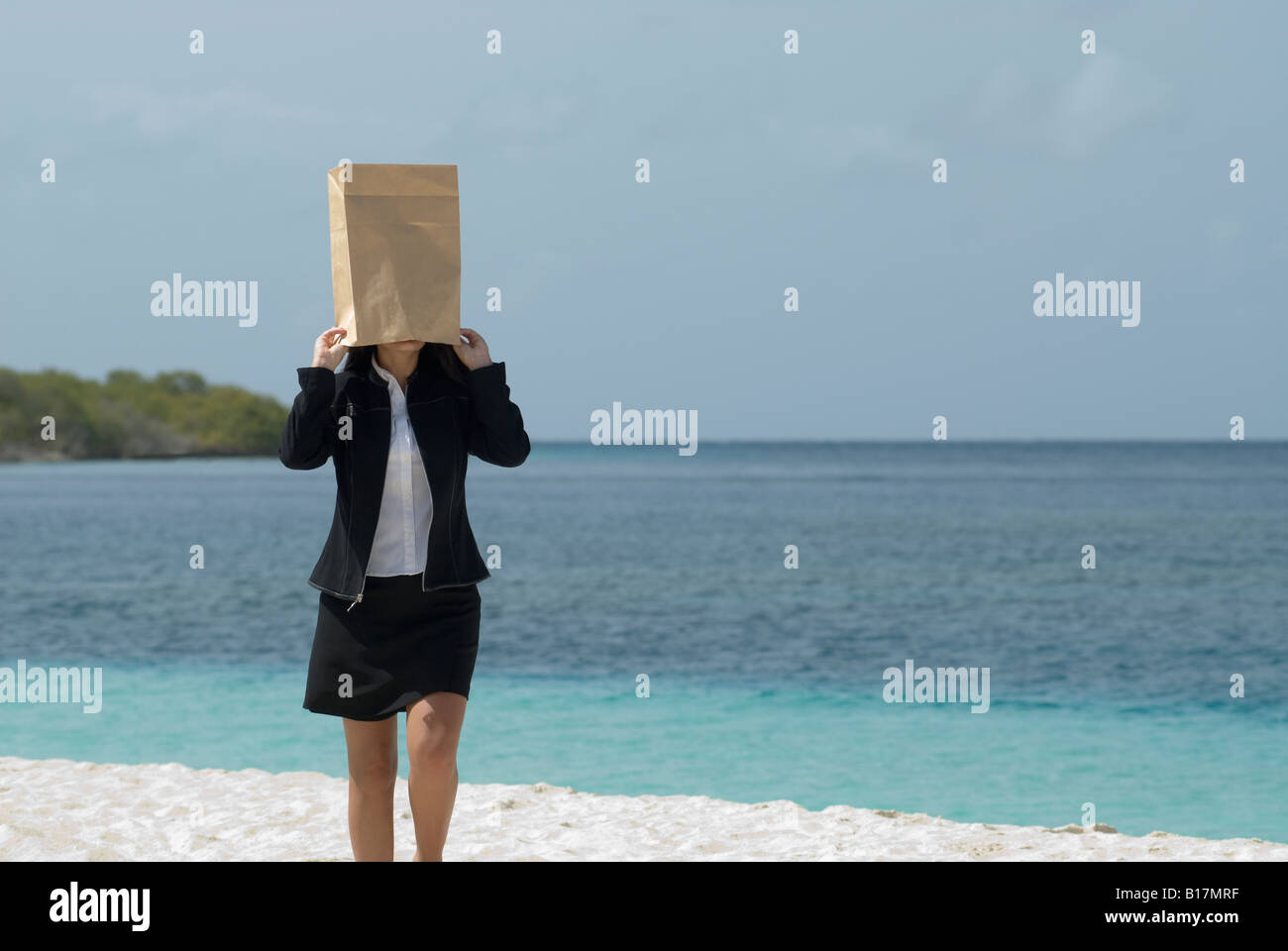 Woman with bag over her head hi-res stock photography and images - Alamy