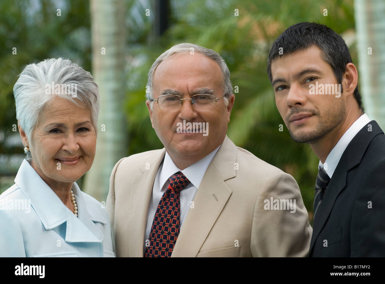 Portrait of Senior Hispanic parents and adult son Stock Photo - Alamy