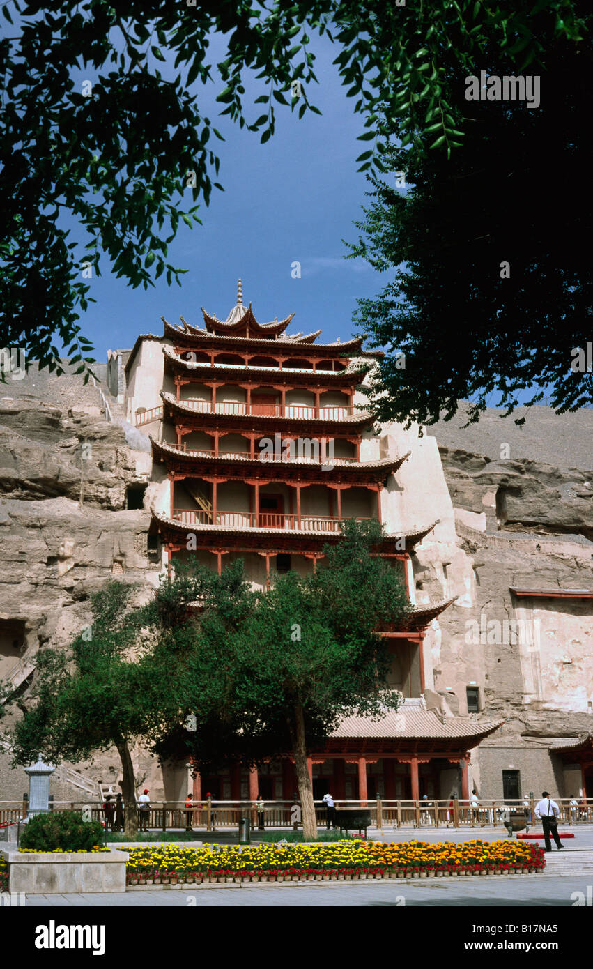 Mogao Caves (Thousand Buddha Caves) near Dunhuang in the Hexi Corridor ...