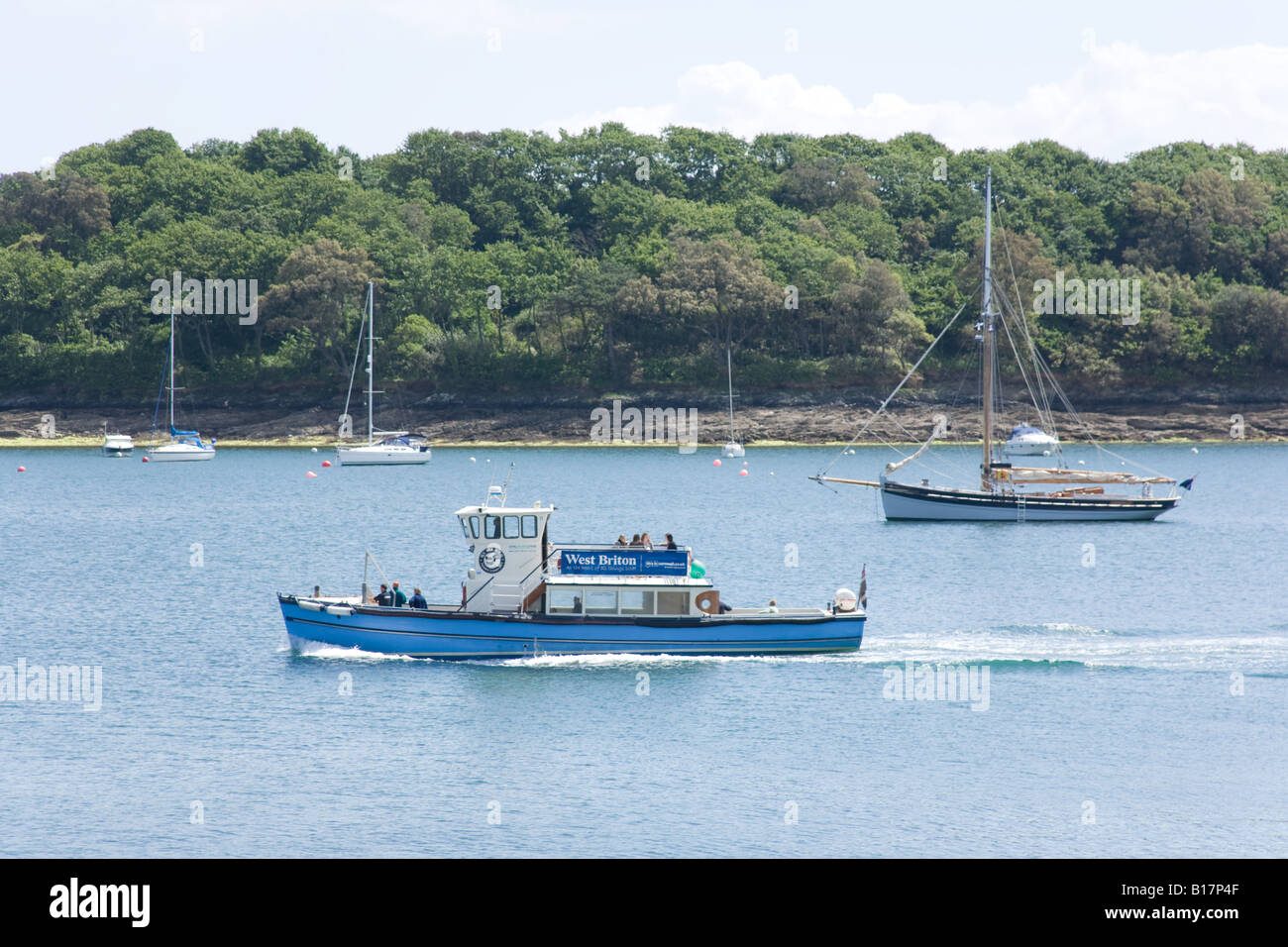 St Mawes ferry between Falmouth and St Mawes Cornwall England Stock ...
