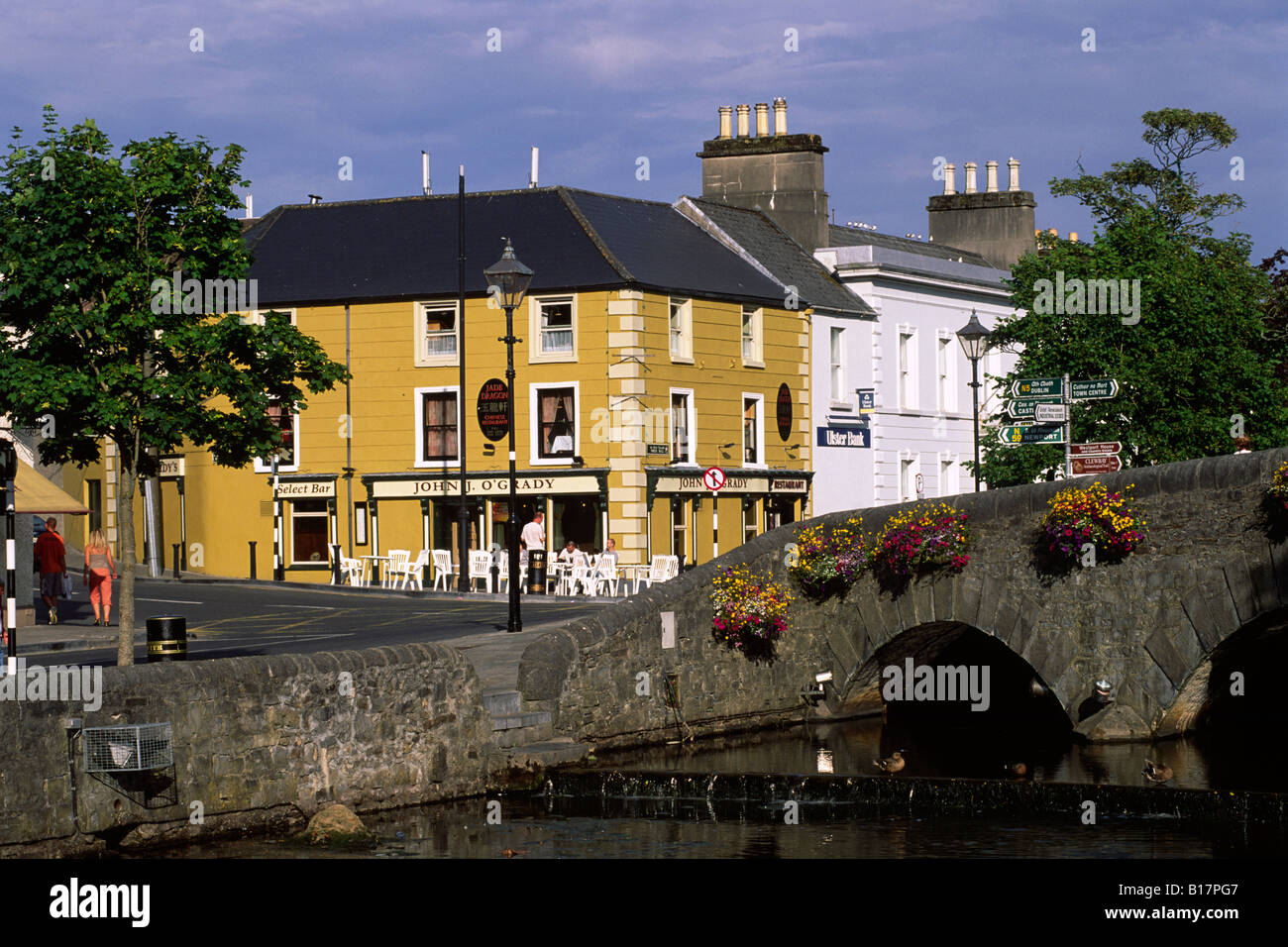 Ireland, County Mayo, Westport, bridge over Carrowbeg river Stock Photo ...