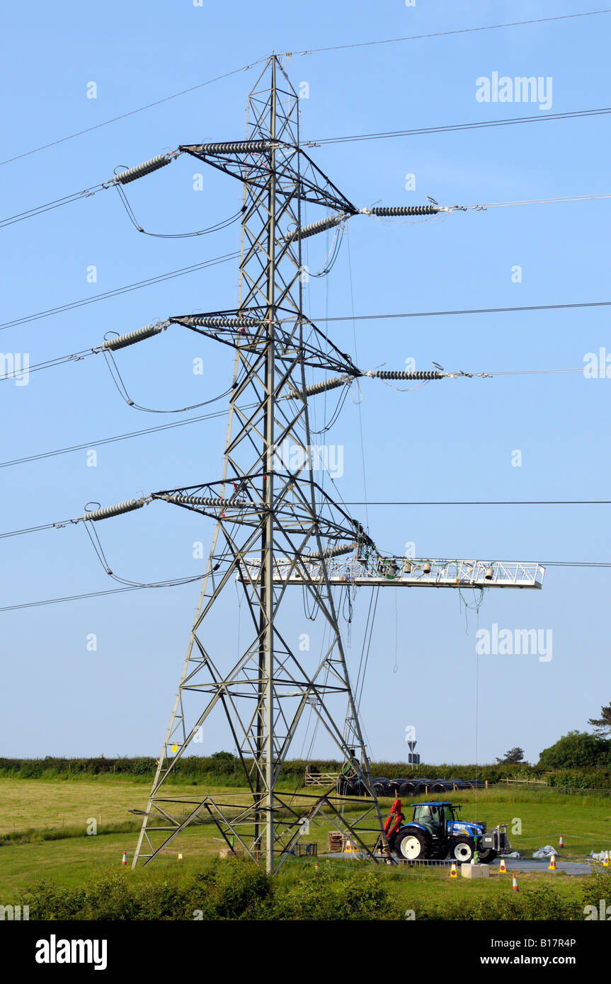electric pylon maintenance Stock Photo - Alamy