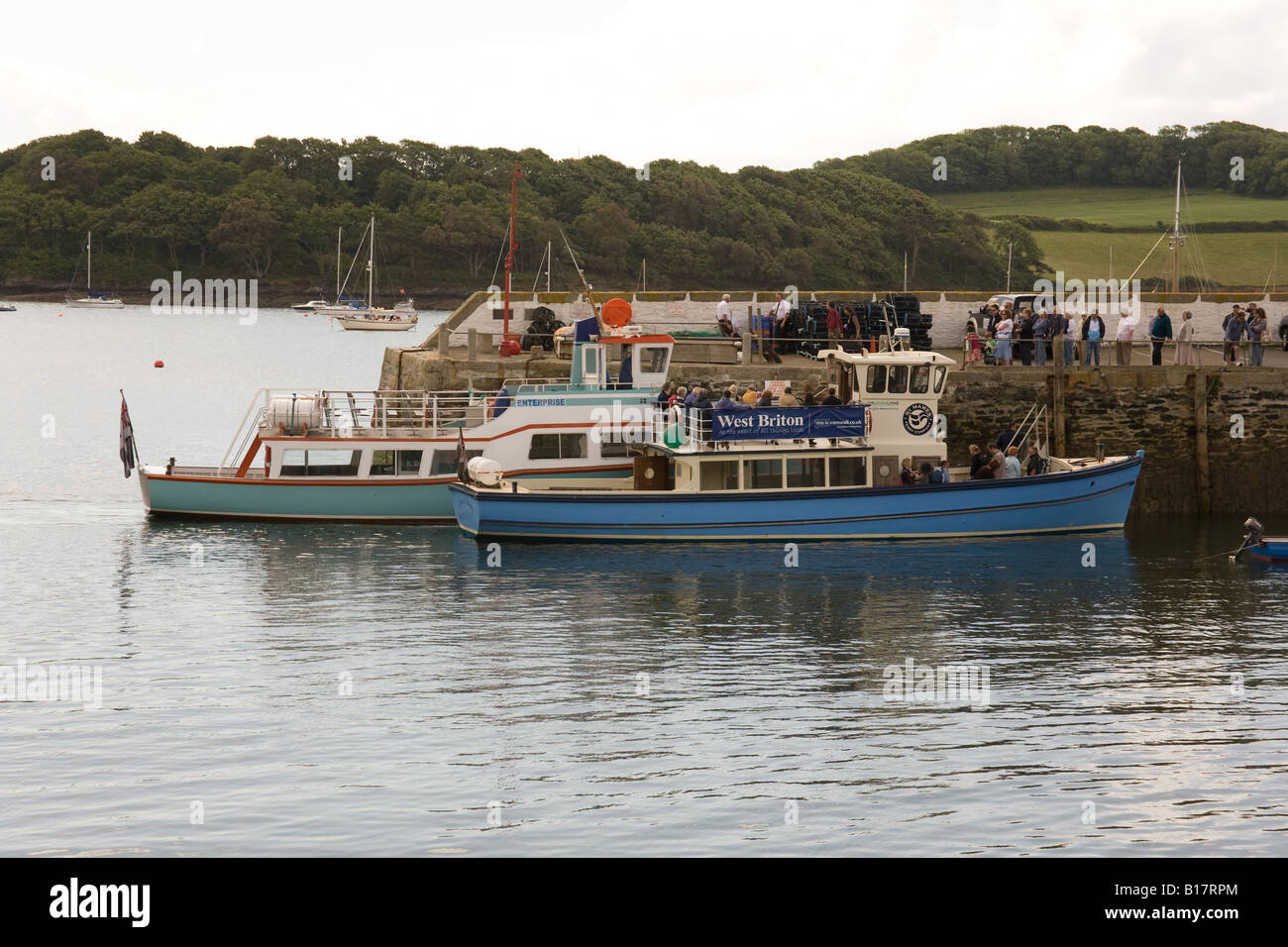 The passenger ferry from St Mawes to Falmouth Cornwall, England Stock ...