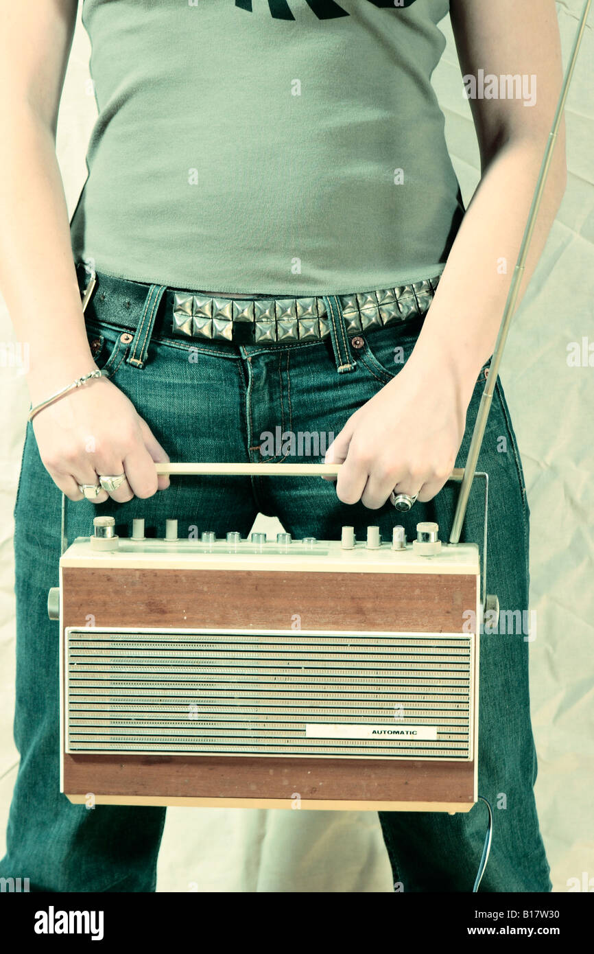 One holding radio device hi-res stock photography and images - Alamy