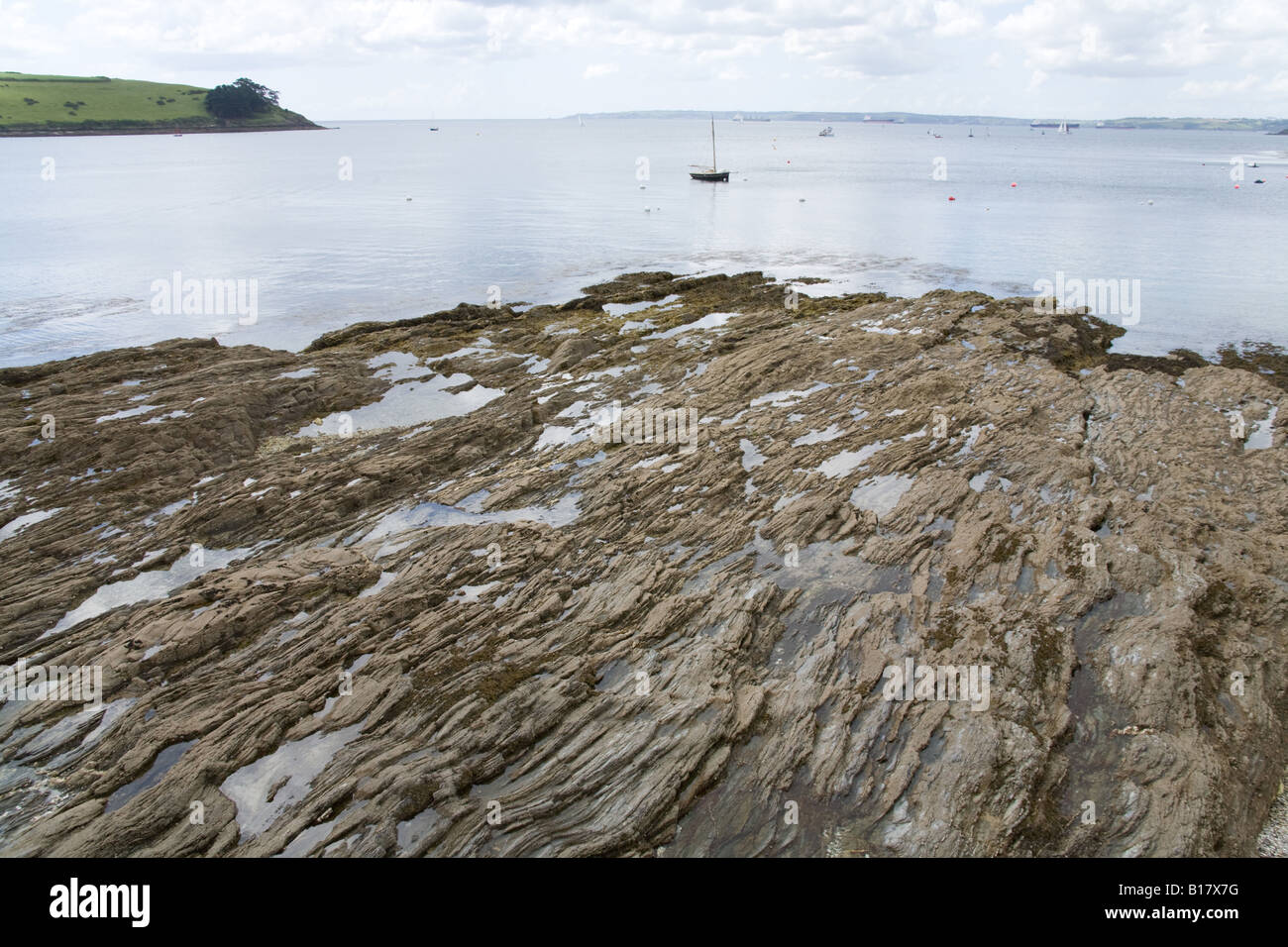 coastline rocks, St mawes, England Stock Photo - Alamy