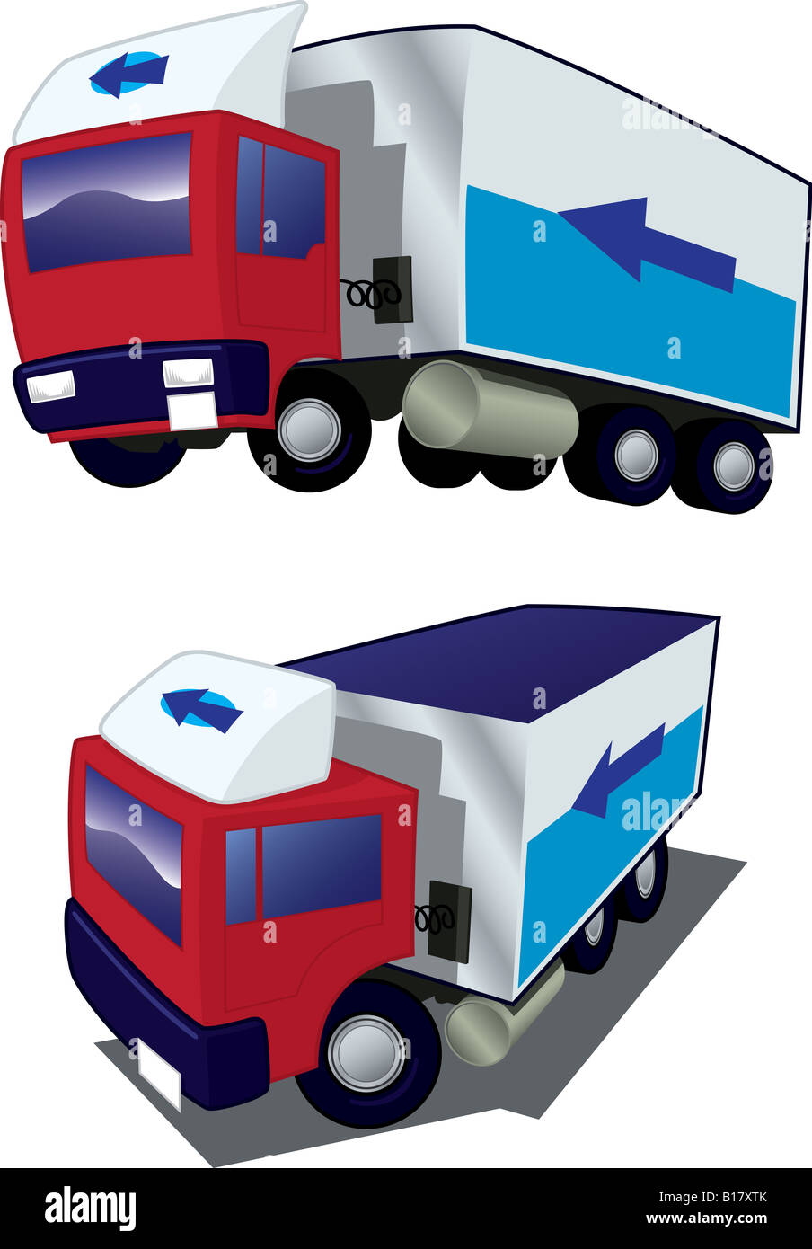 Two shipping trucks Stock Photo - Alamy