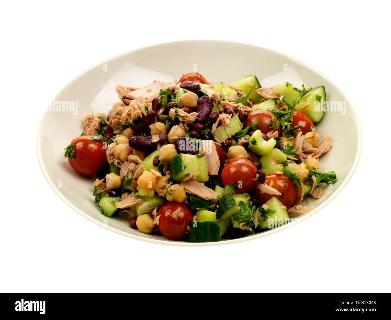 Bean salad with tuna Cut Out Stock Images & Pictures - Alamy