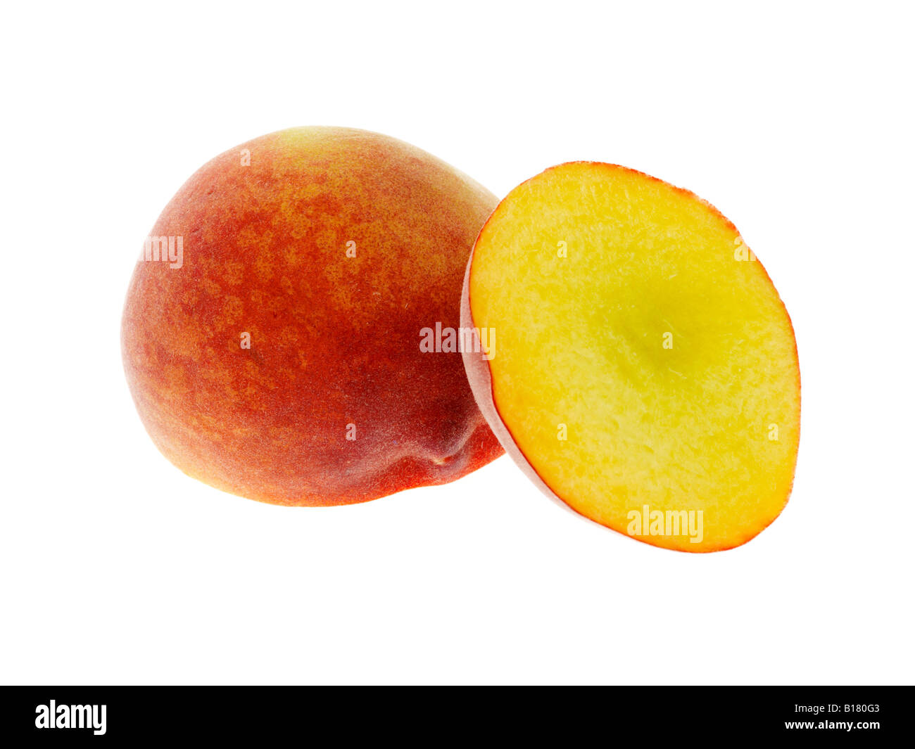 Halved peach hi-res stock photography and images - Alamy