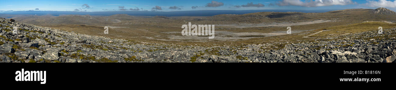 Panoramic view of Stanley from Mount Kent. Stanley, Falkland Islands ...