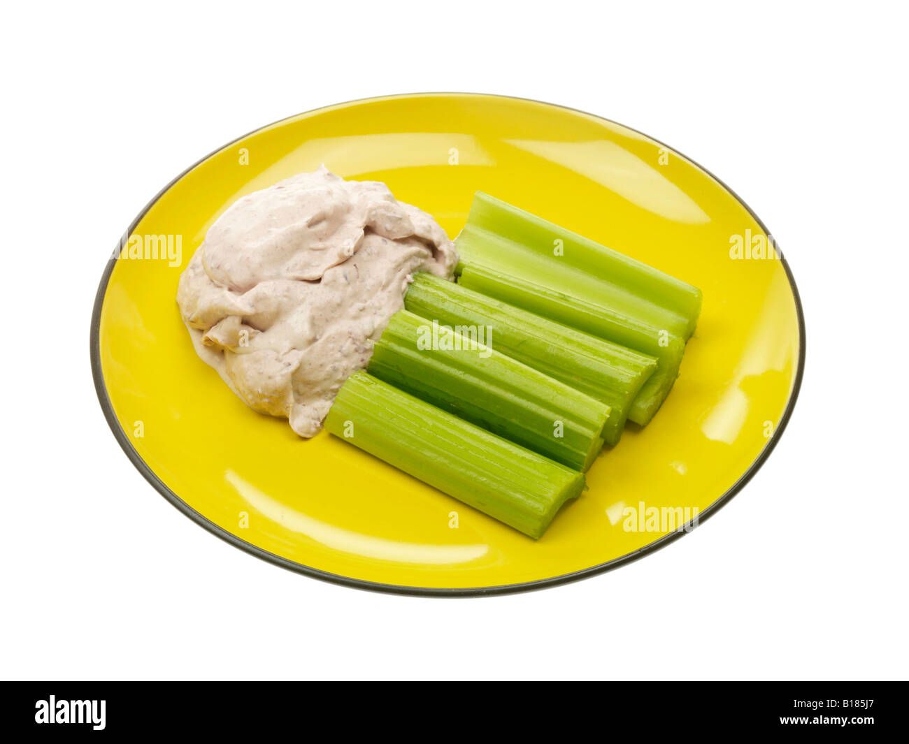Houmous with Celery Stock Photo - Alamy