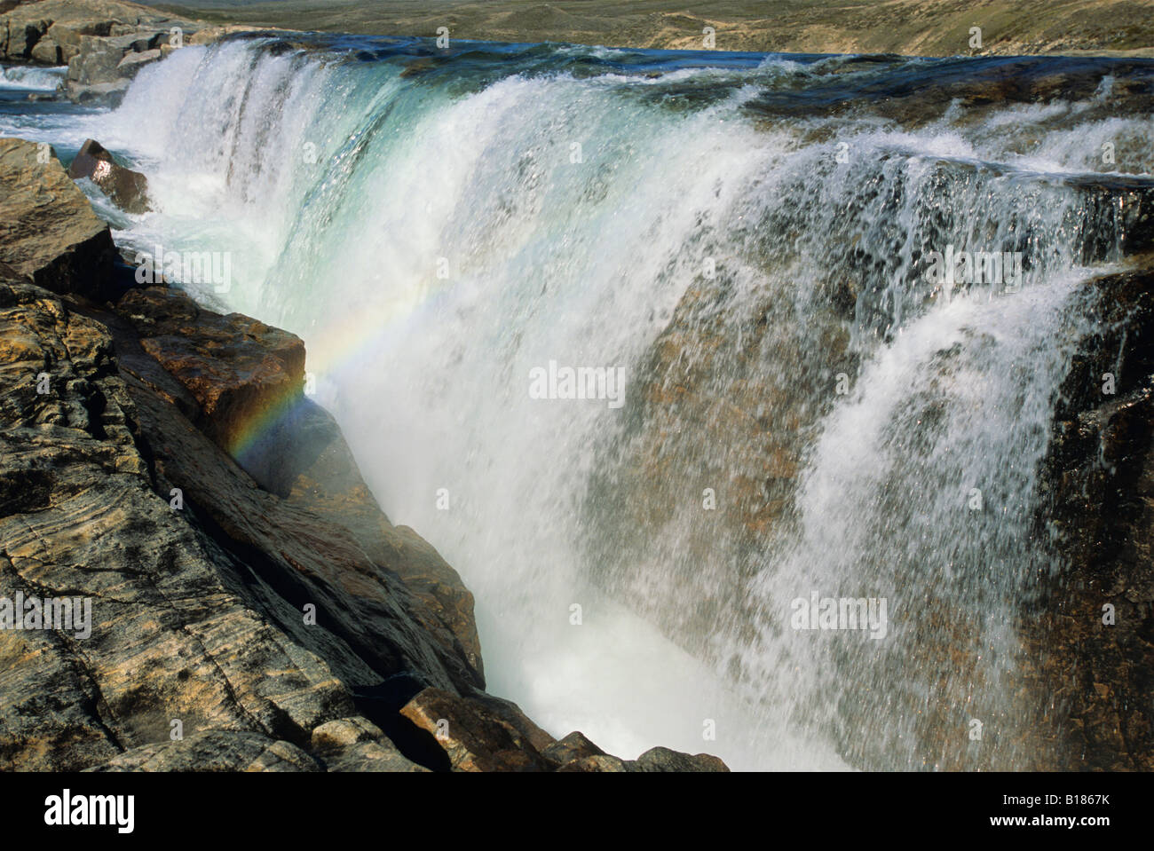 Waterfall on 'Sila' River, Ukkusiksalik National Park, Wager Bay ...