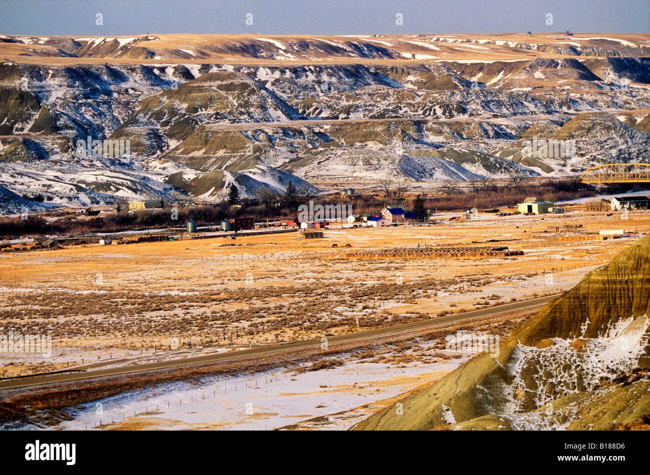 Winter in East Coulee, the Badlands, Alberta, Canada Stock Photo - Alamy