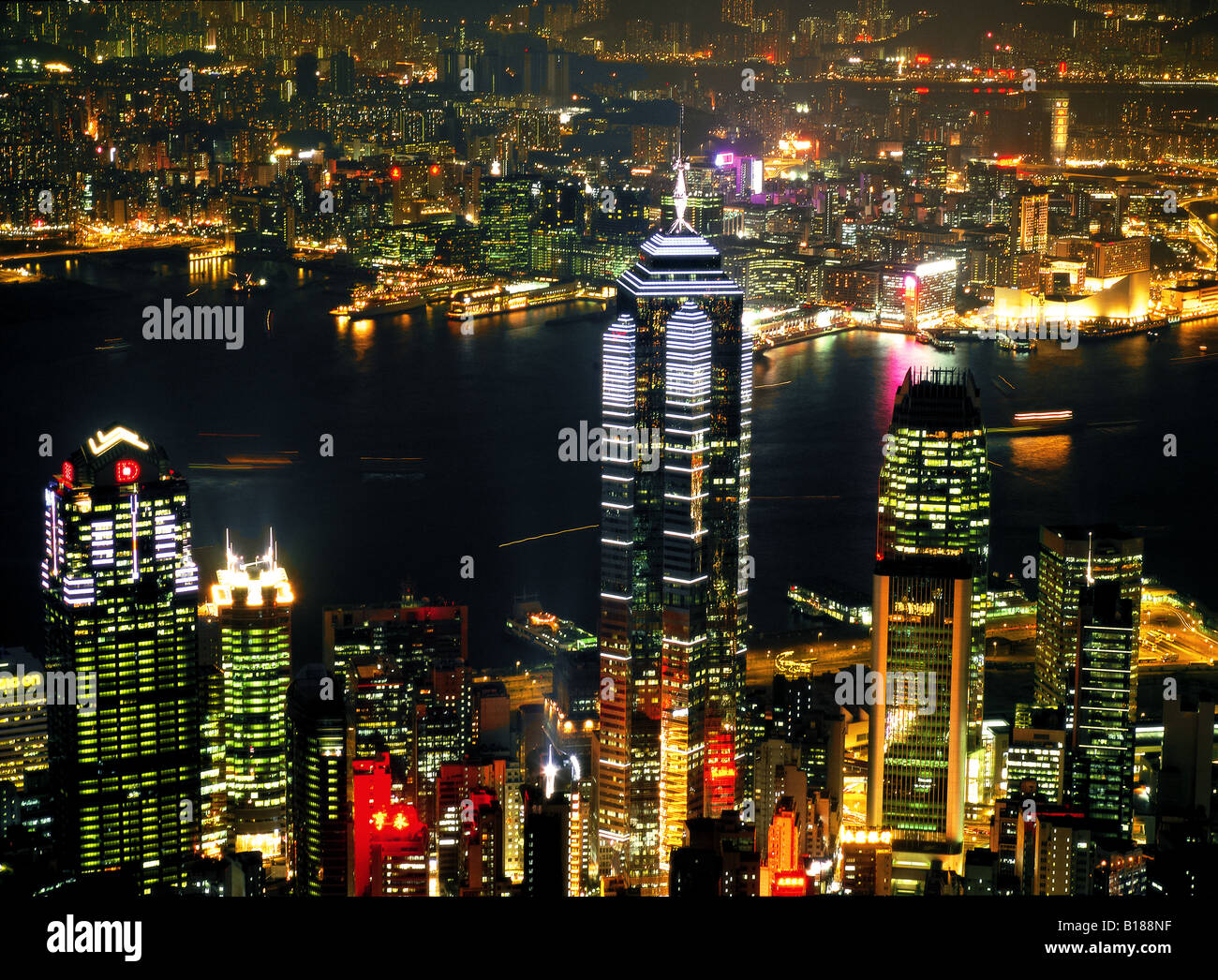 Hong kong skyline at night, china Stock Photo - Alamy