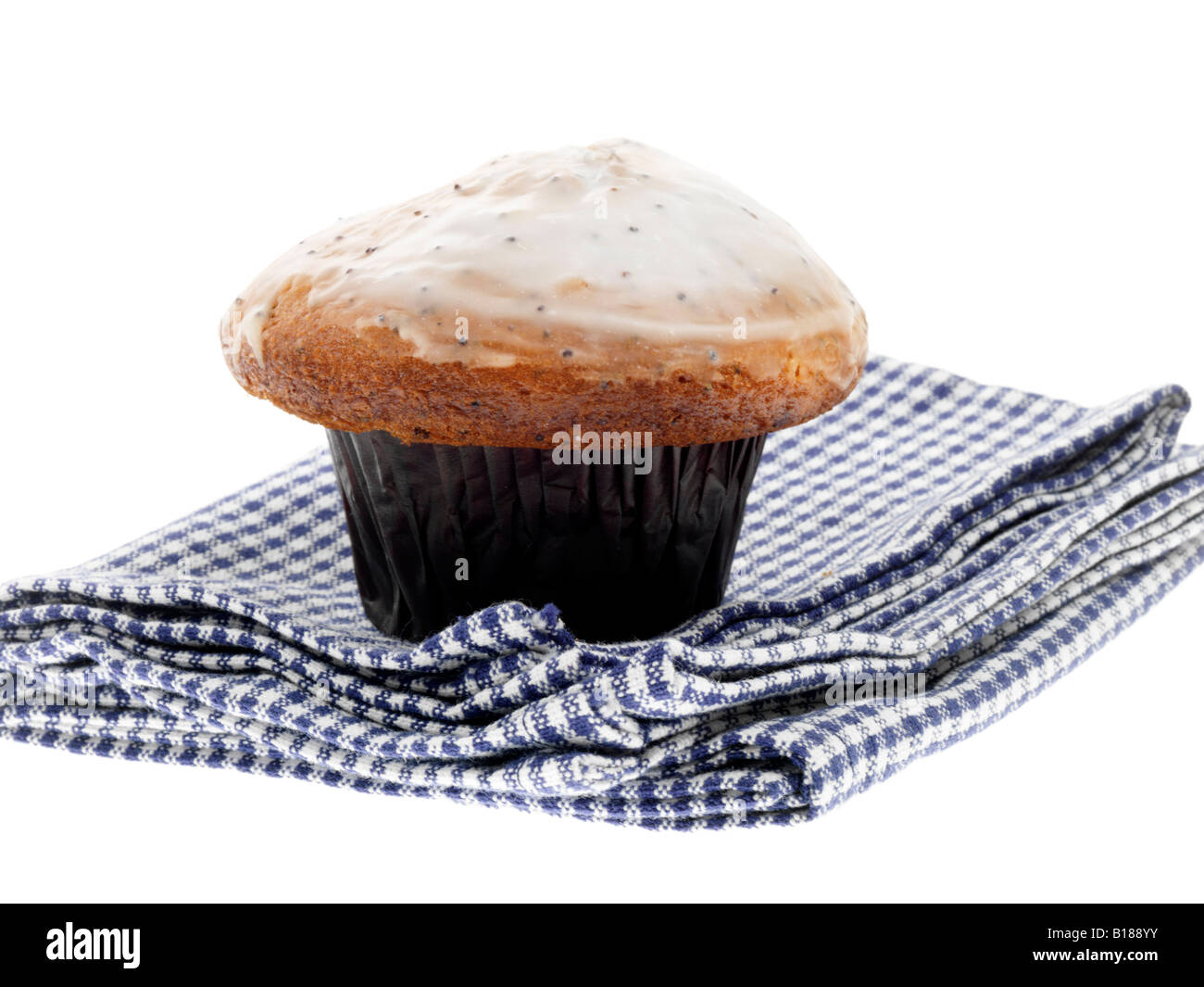 Iced Poppy Seed Muffin Stock Photo - Alamy