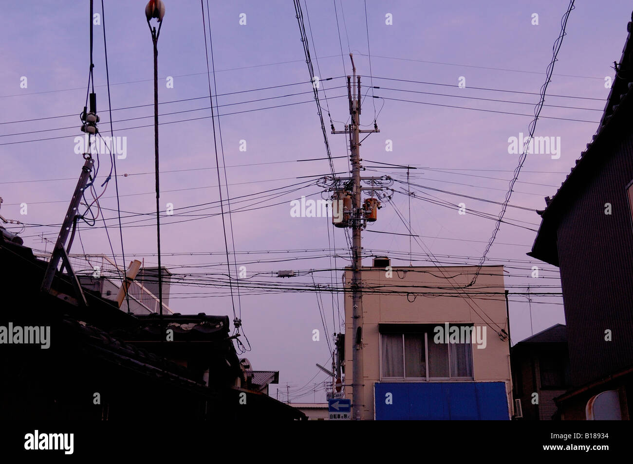 electric cables over street Kyoto Japan Stock Photo - Alamy