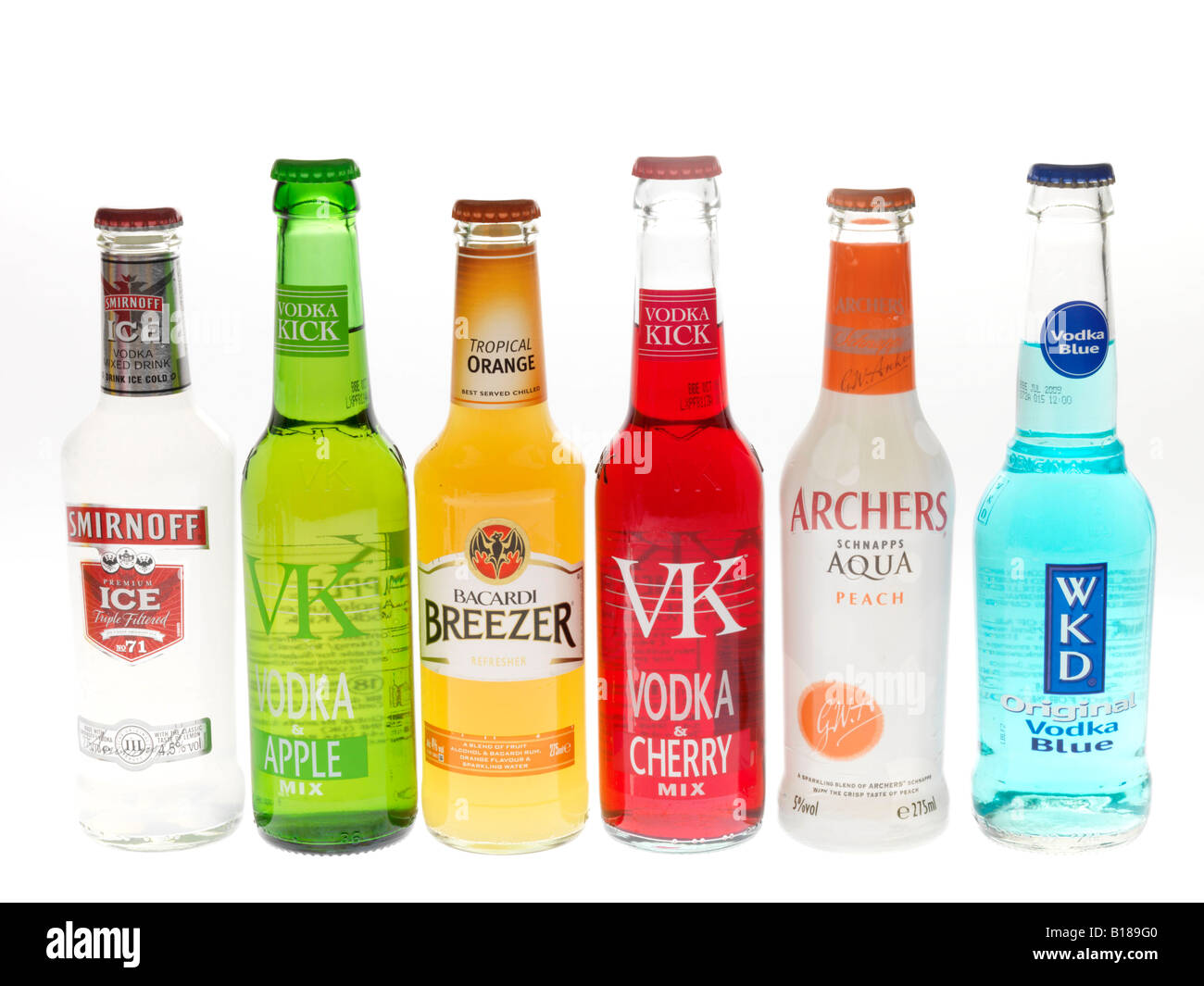 Bottles of Alcopops Drinks Stock Photo: 18008144 - Alamy