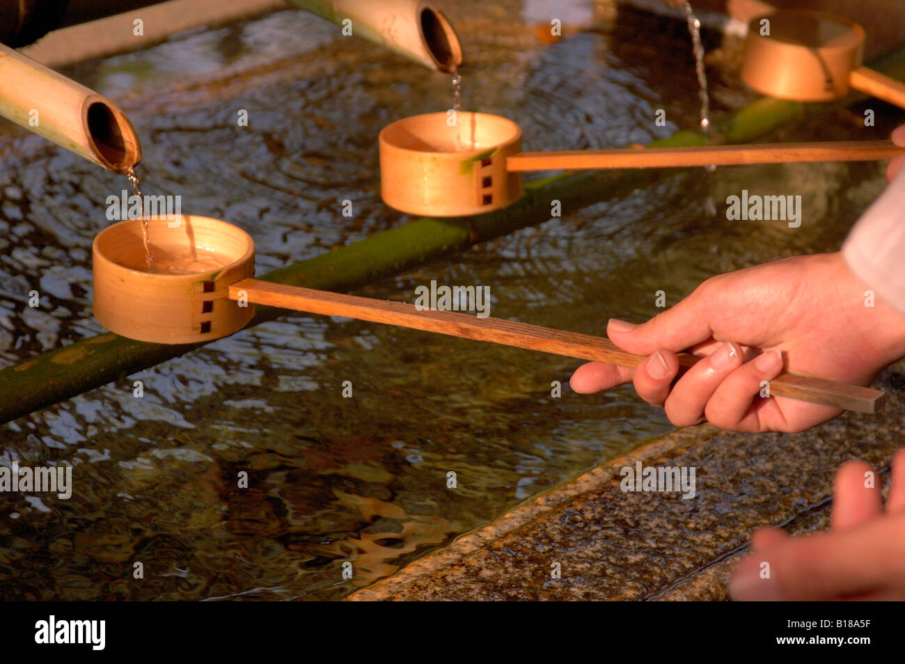 water ladles at temple Kyoto Japan Stock Photo - Alamy