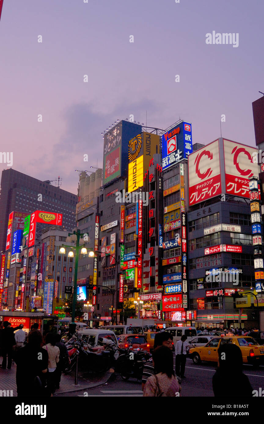 neon lights Shinjuku Tokyo Japan Stock Photo - Alamy