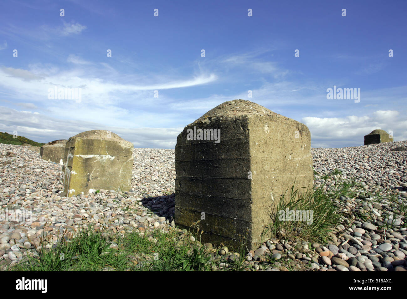 World war two tank traps and obstacles, used to defend against possible ...