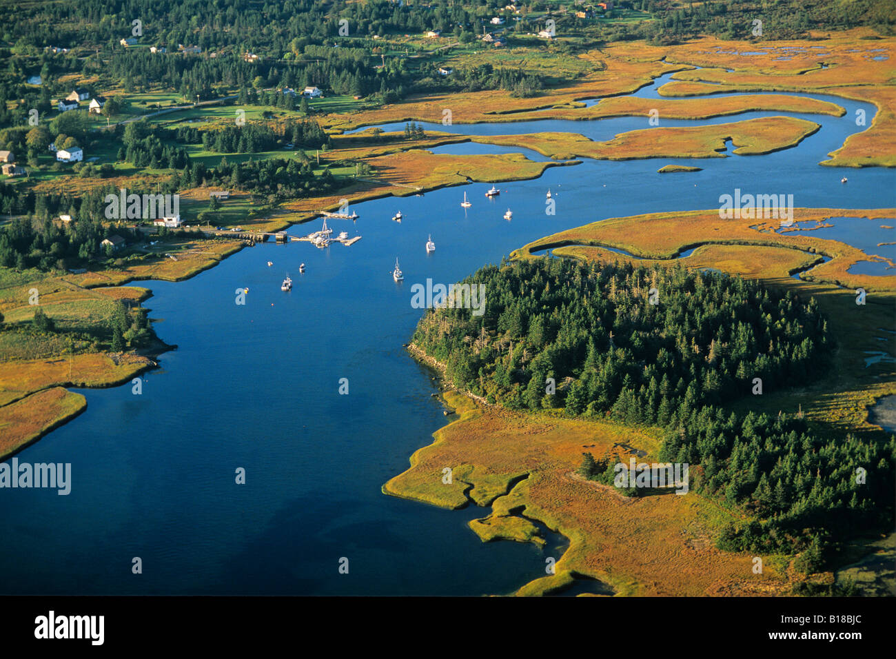 Aerial of Chebogue, Nova Scotia, Canada, marsh Stock Photo - Alamy