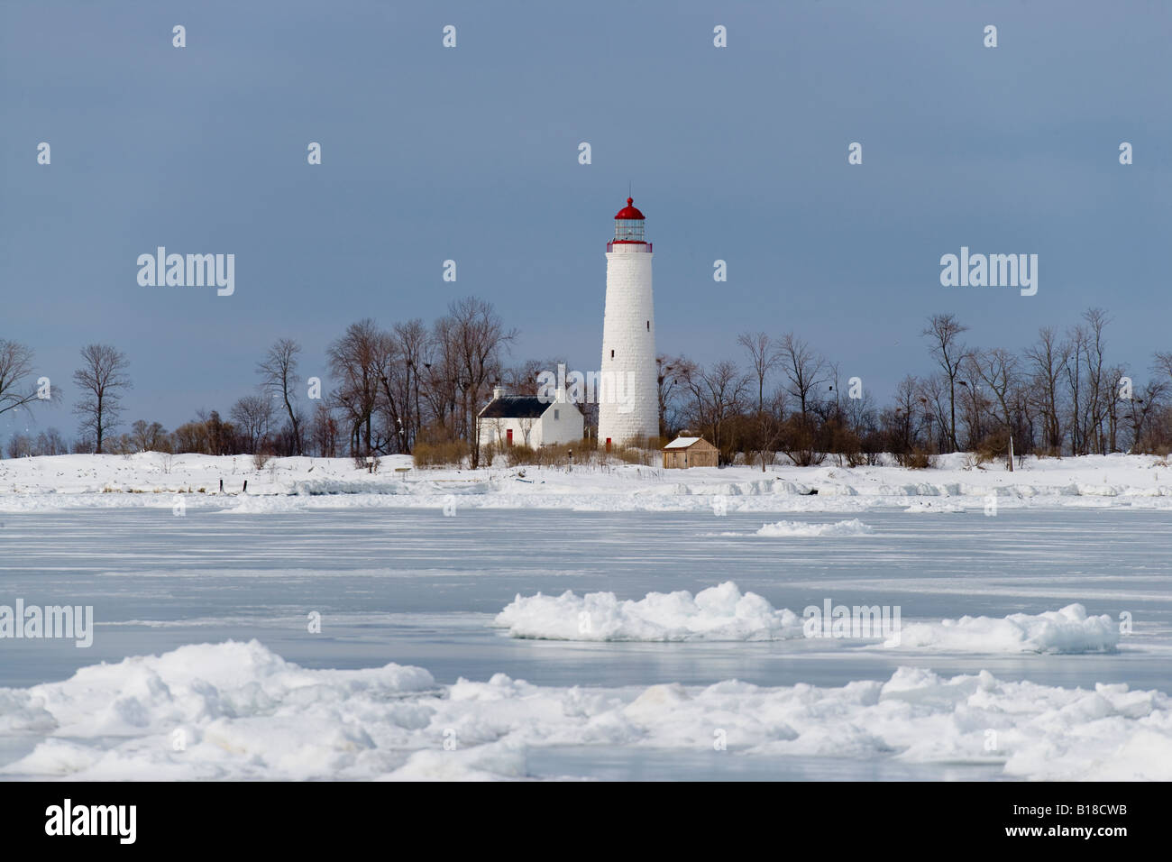 Southampton Lighthouse in winter, Ontario, Canada Stock Photo - Alamy
