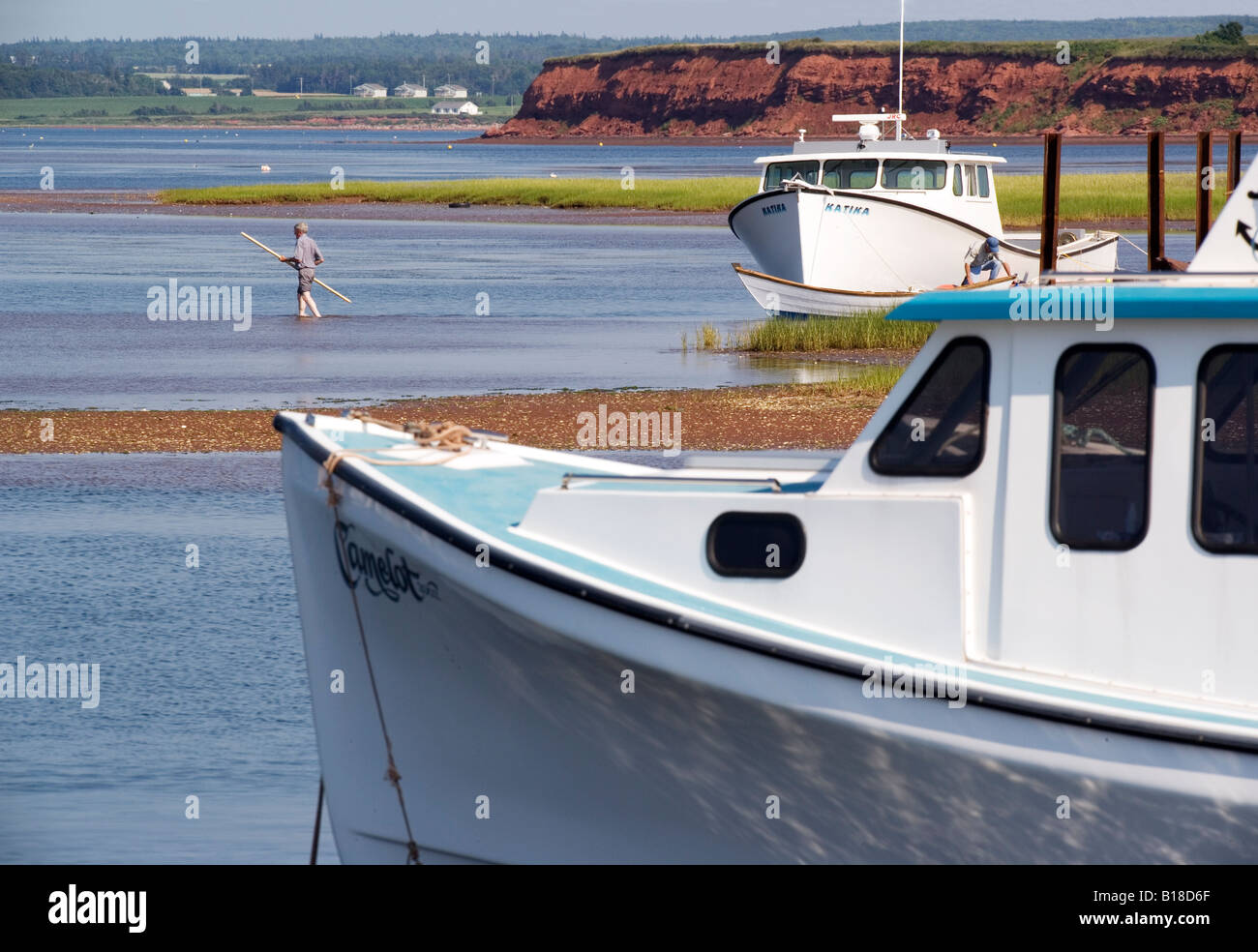 Fishing boats, Malpeque Harbour, Prince Edward Island, Canada Stock ...