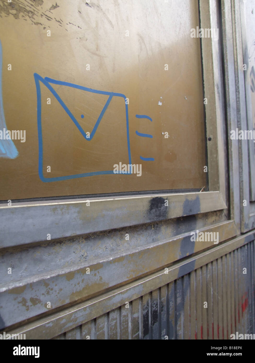 one letter envelope designed on wall in town Stock Photo - Alamy