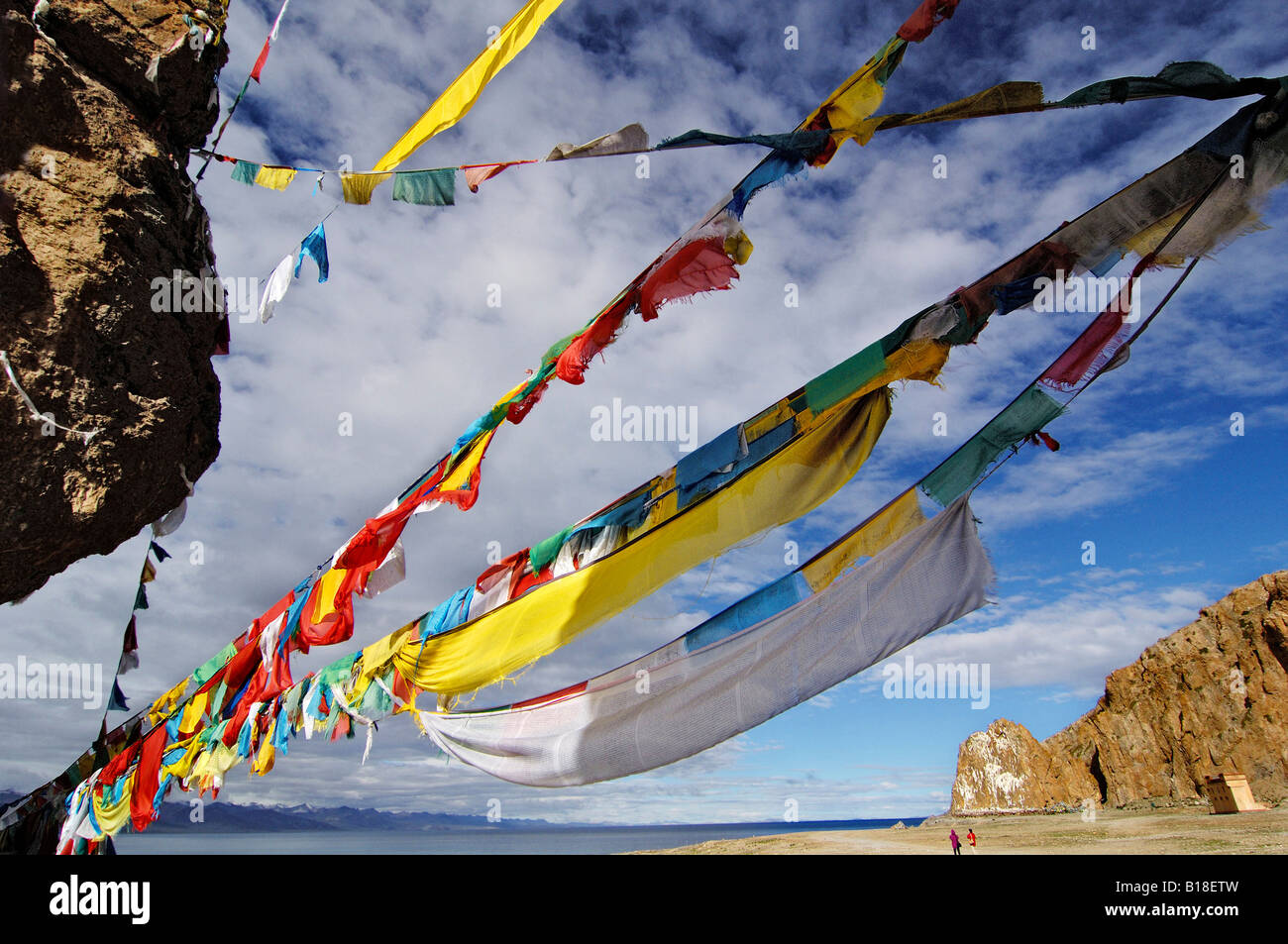 China, Namtso Lake, Prayer flags Stock Photo - Alamy