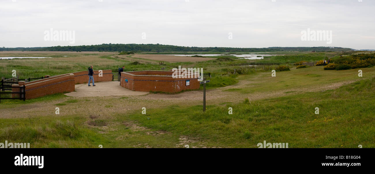 Looking north from The Sluice over RSPB Minsmere marsh towards Dunwich ...