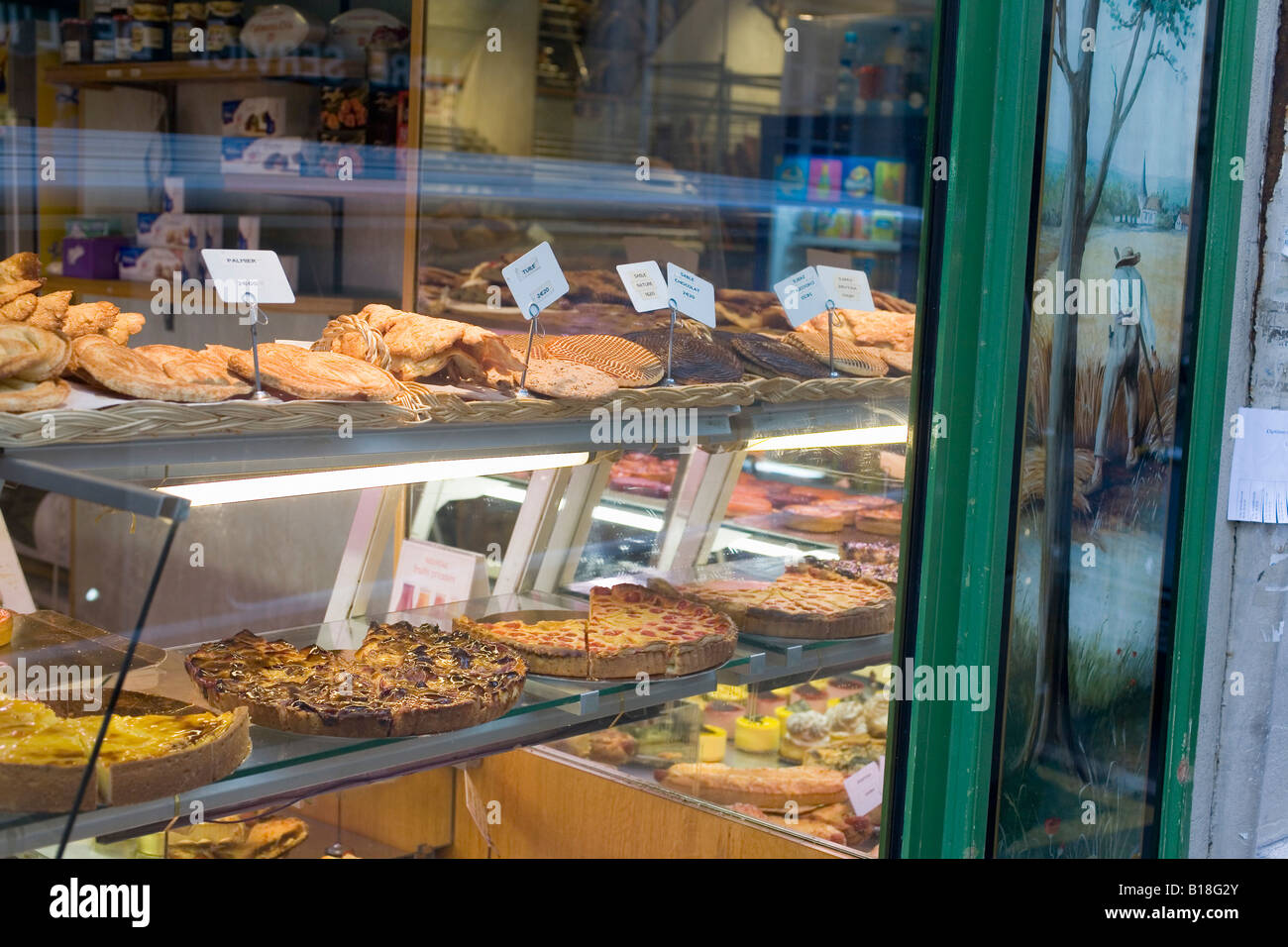 France, Paris, Cakes and pastries displayed in patisserie Stock Photo ...