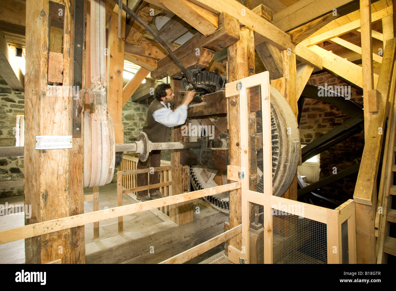 Interior, Gristmill, The Mills of Ile-aux-Coudres, Charlevoix, Quebec ...