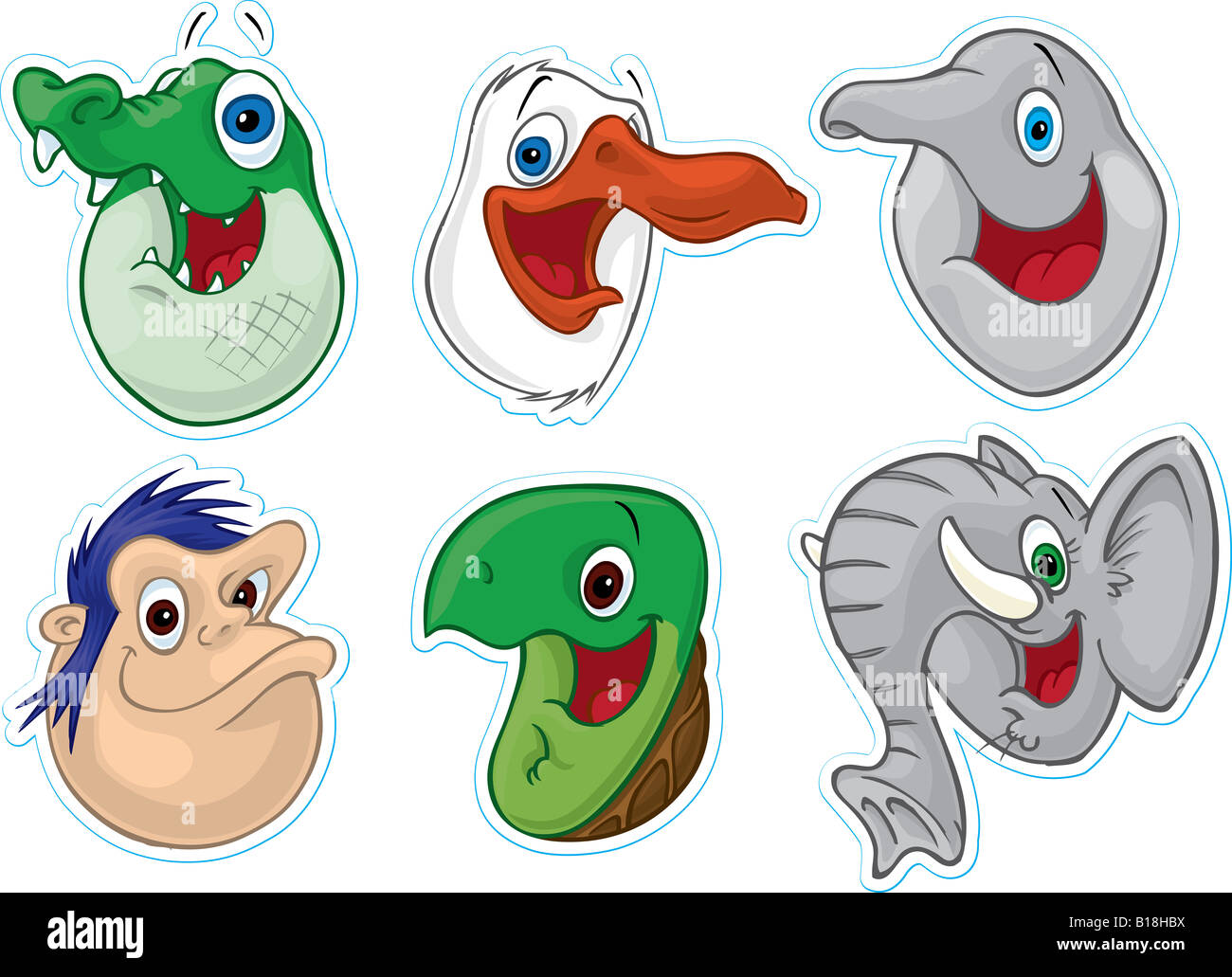 Smiling Face Fridge Magnet/Stickers #4 (Animals Stock Photo - Alamy