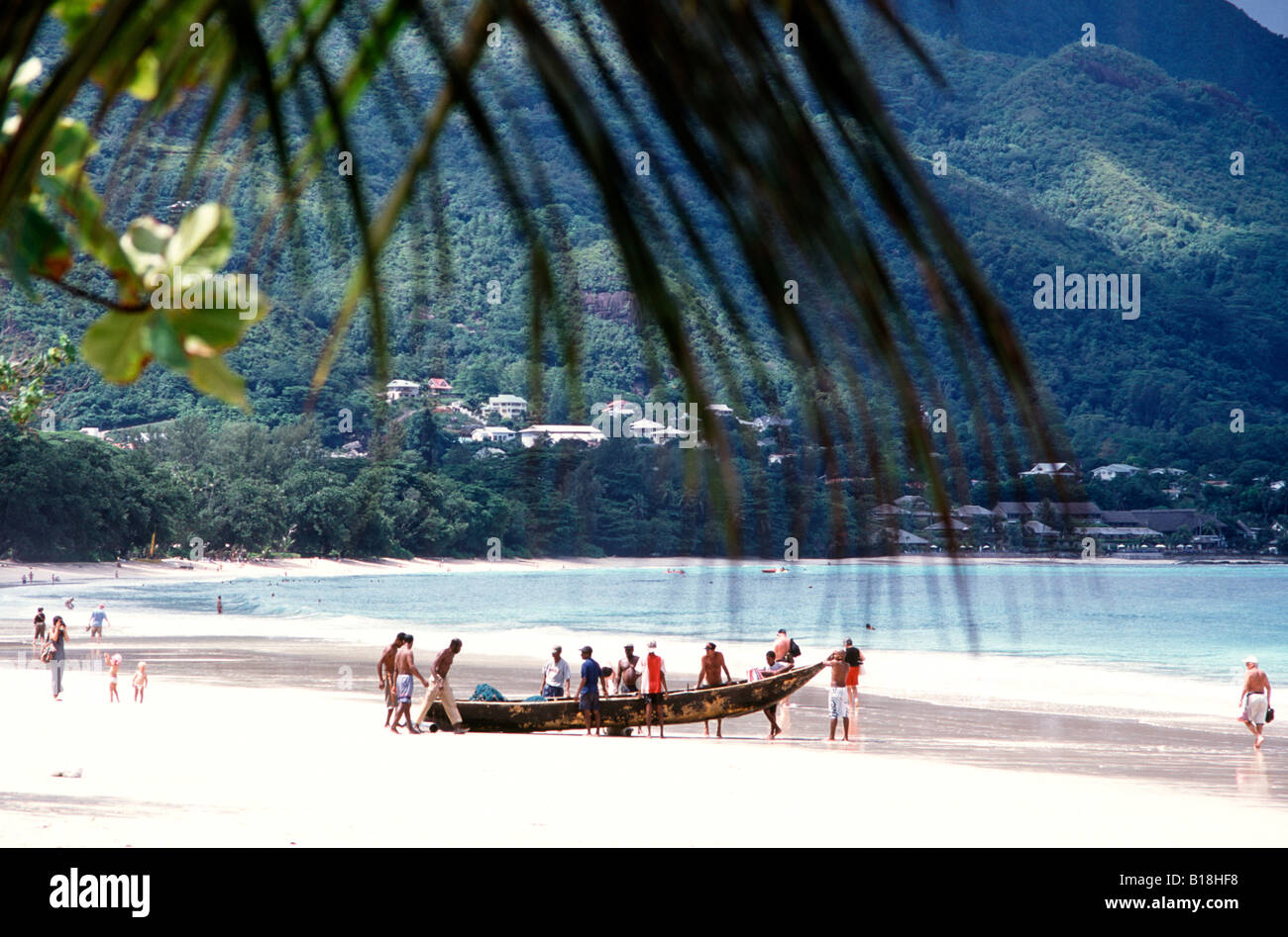 Beautiful Beau Vallon beach on Mahe, Seychelles, Indian Ocean Stock ...