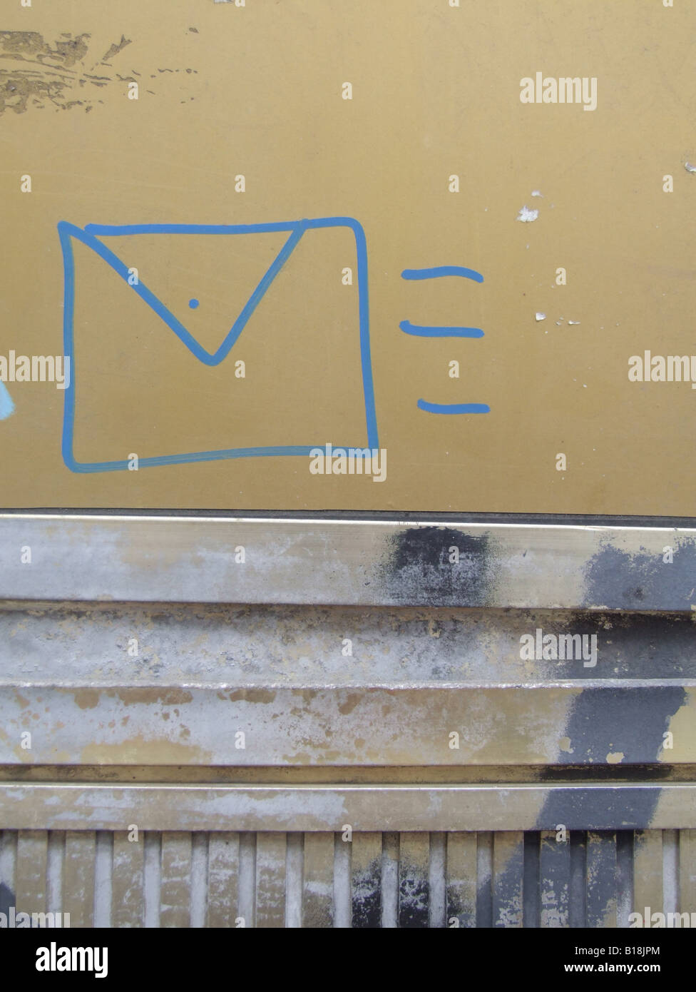 one letter envelope designed on wall in town Stock Photo - Alamy