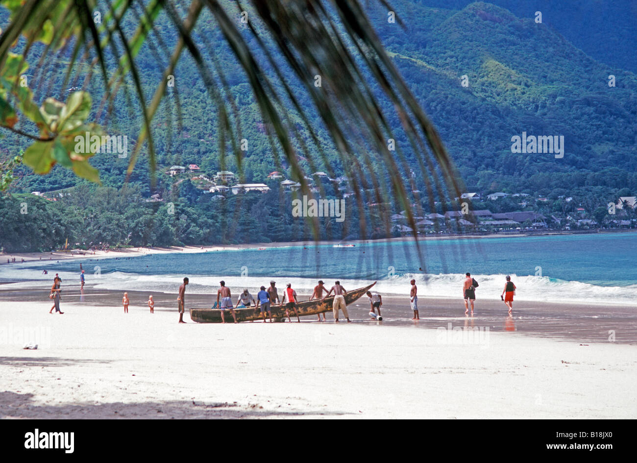 Beautiful Beau Vallon beach on Mahe, Seychelles, Indian Ocean Stock ...