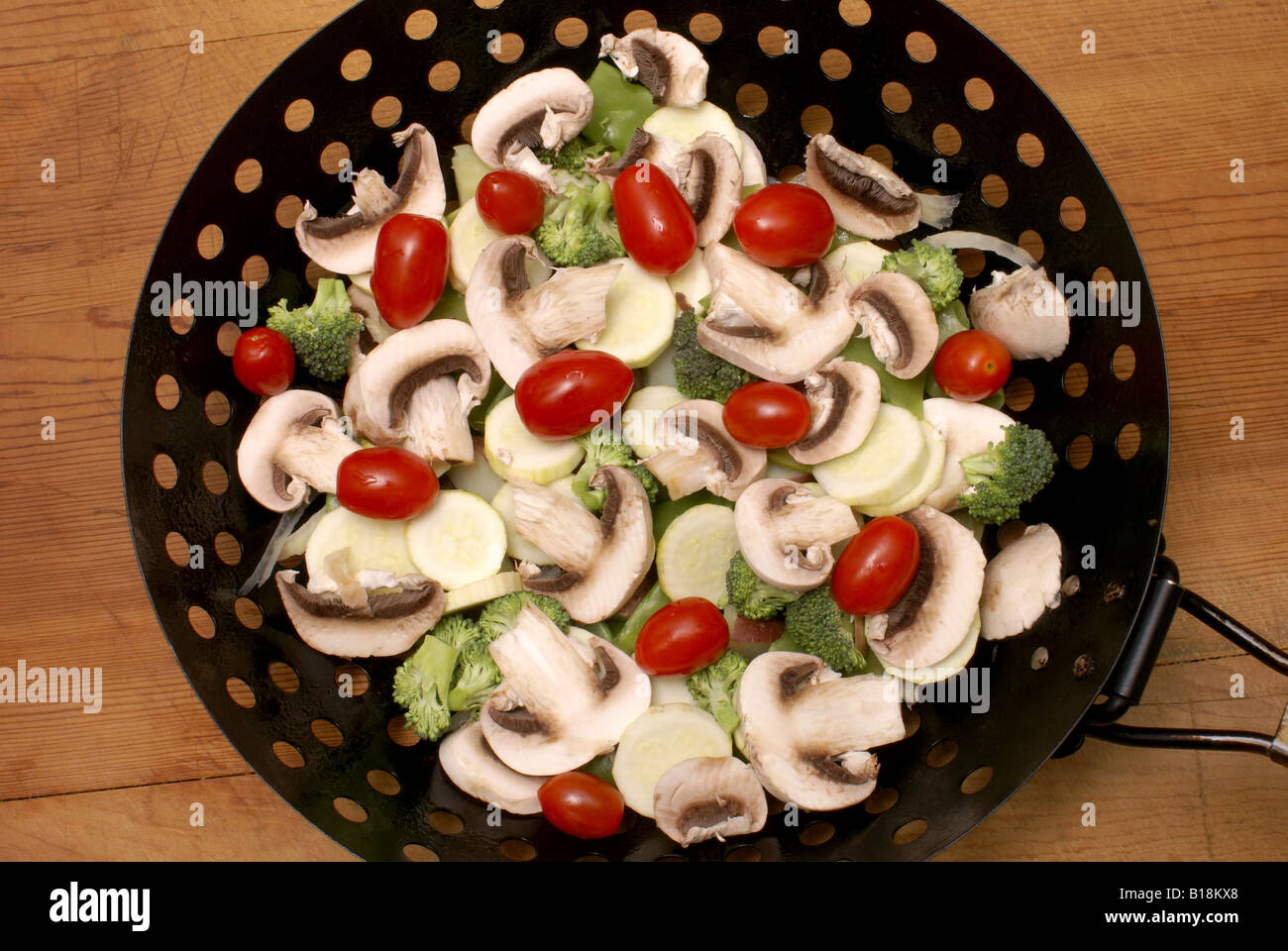 Uncooked Food in Grill Pan Stock Photo - Alamy