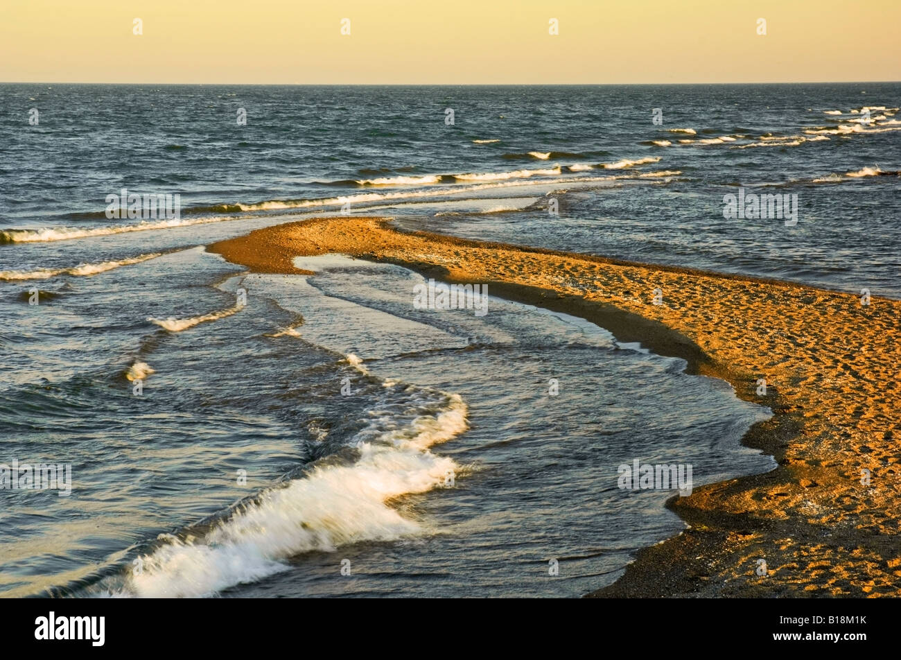 Sand spit at the Lake Erie end of Point Pelee National Park in ...