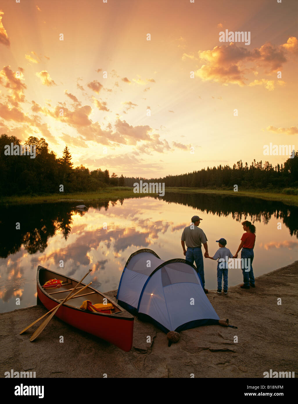 family camping Whiteshell River Whiteshell Provincial Park Manitoba ...