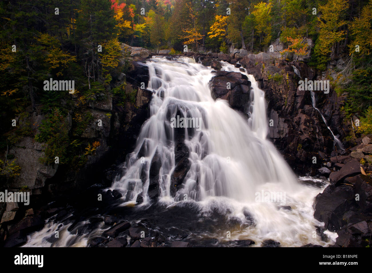 Chutes du Diable, a 15 metre high waterfall along Riviere du Diable ...