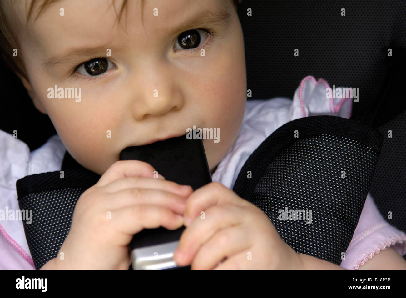baby teething female girl caucasian face portrait beautiful one year ...