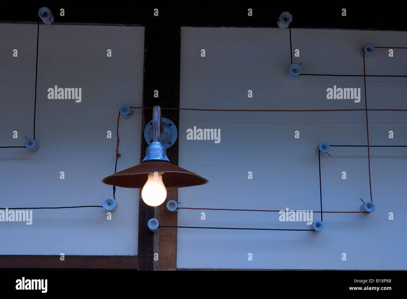 light bulb and electric cables Kyoto Japan Stock Photo - Alamy